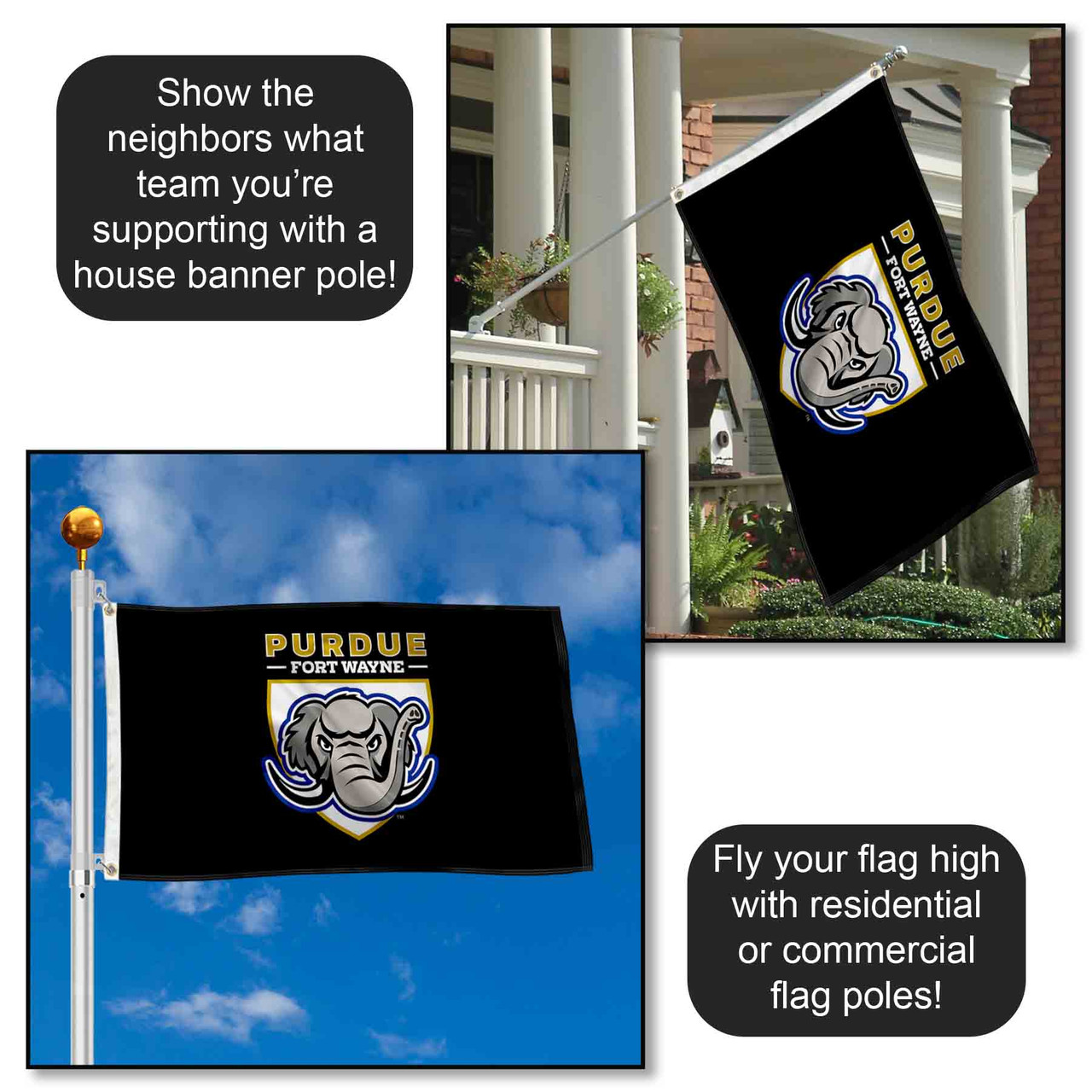 Indiana Purdue Mastodons New Logo Flag - State Street Products