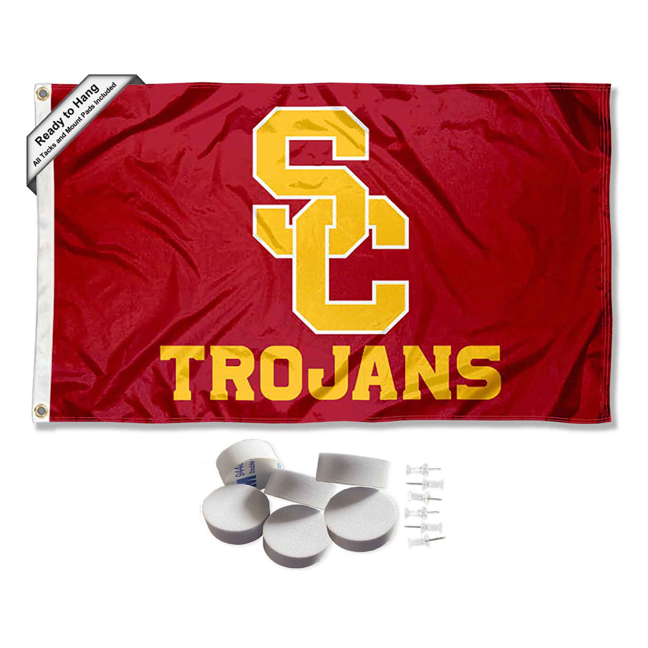 Southern Cal USC Trojans Flag with Tack Wall Pads - State Street Products