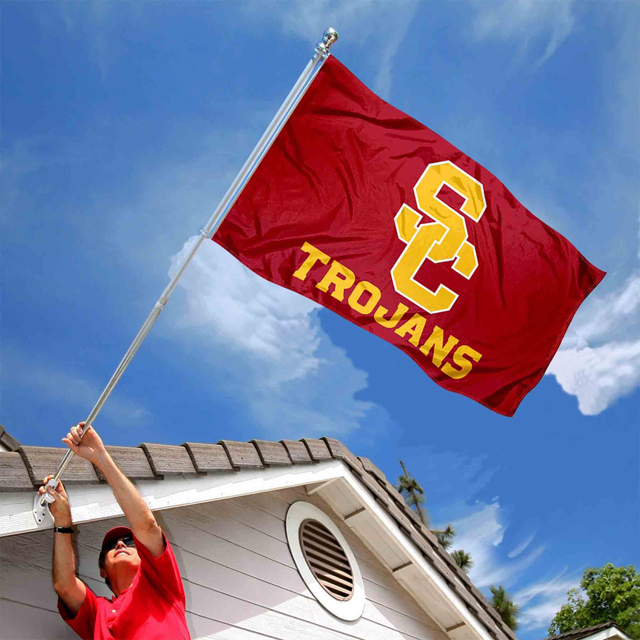 Southern Cal USC Trojans Flag with Tack Wall Pads - State Street Products