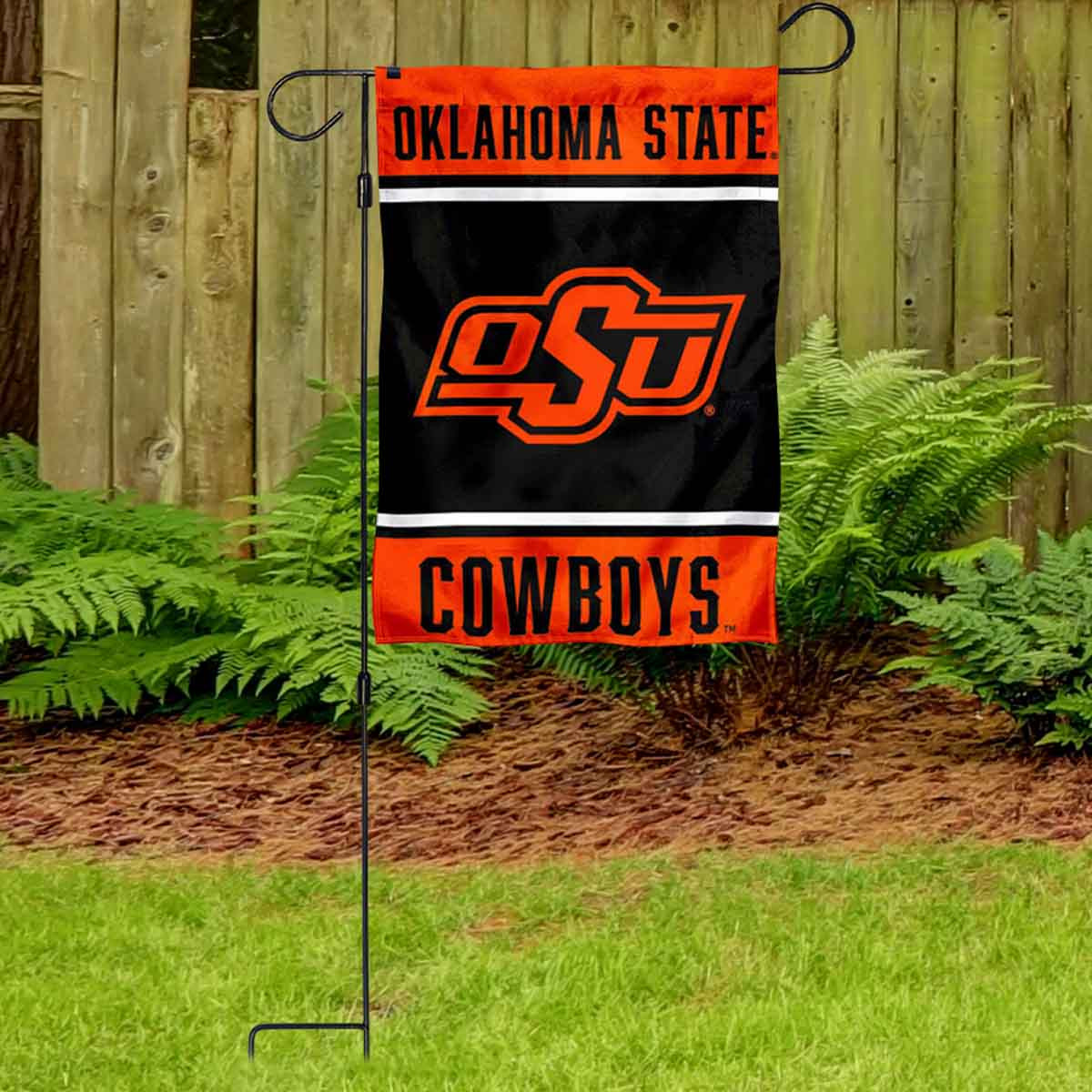 OSU Cowboys Logo Garden Flag and Pole Stand - State Street Products