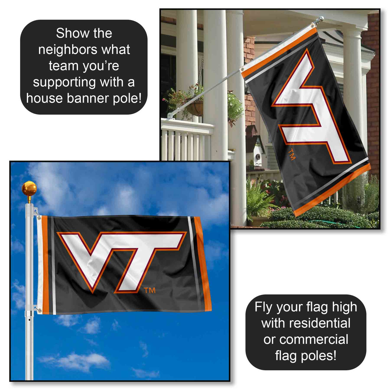 VA Tech Hokies Banner Flag - State Street Products