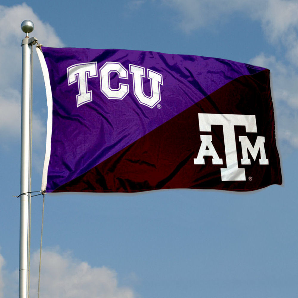 Texas Christian vs Texas A&M House Divided 3x5 Flag - State Street Products