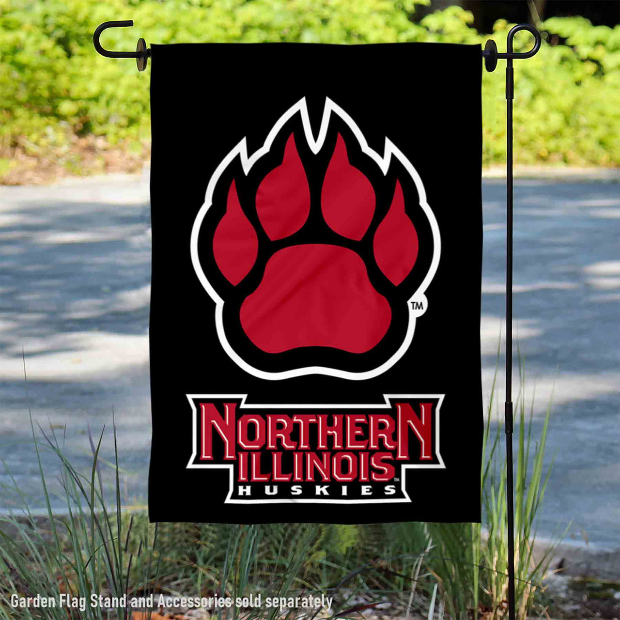 NIU Huskies Black Paw Garden Flag - State Street Products