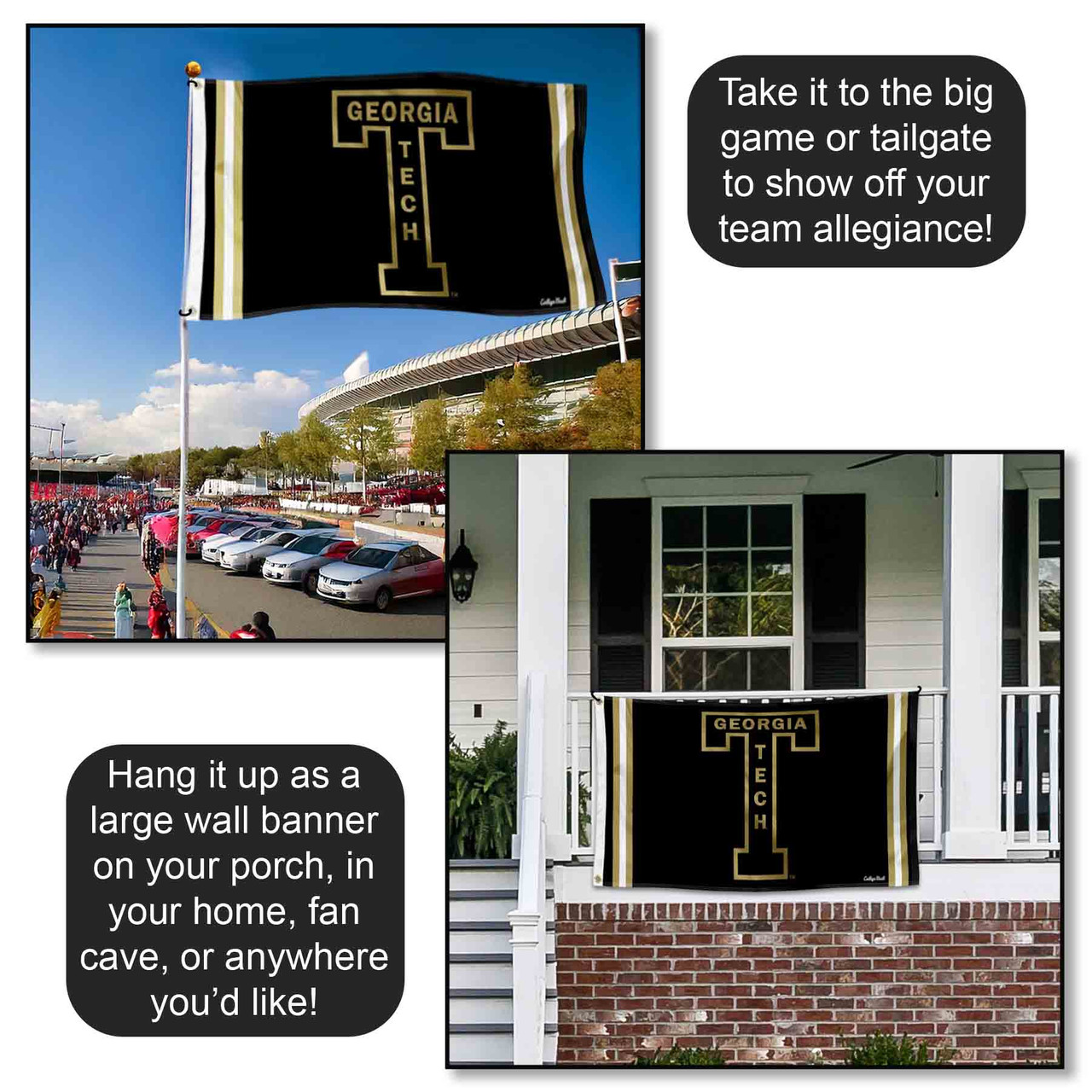 Georgia Tech Yellow Jackets Retro Throwback Flag - State Street Products