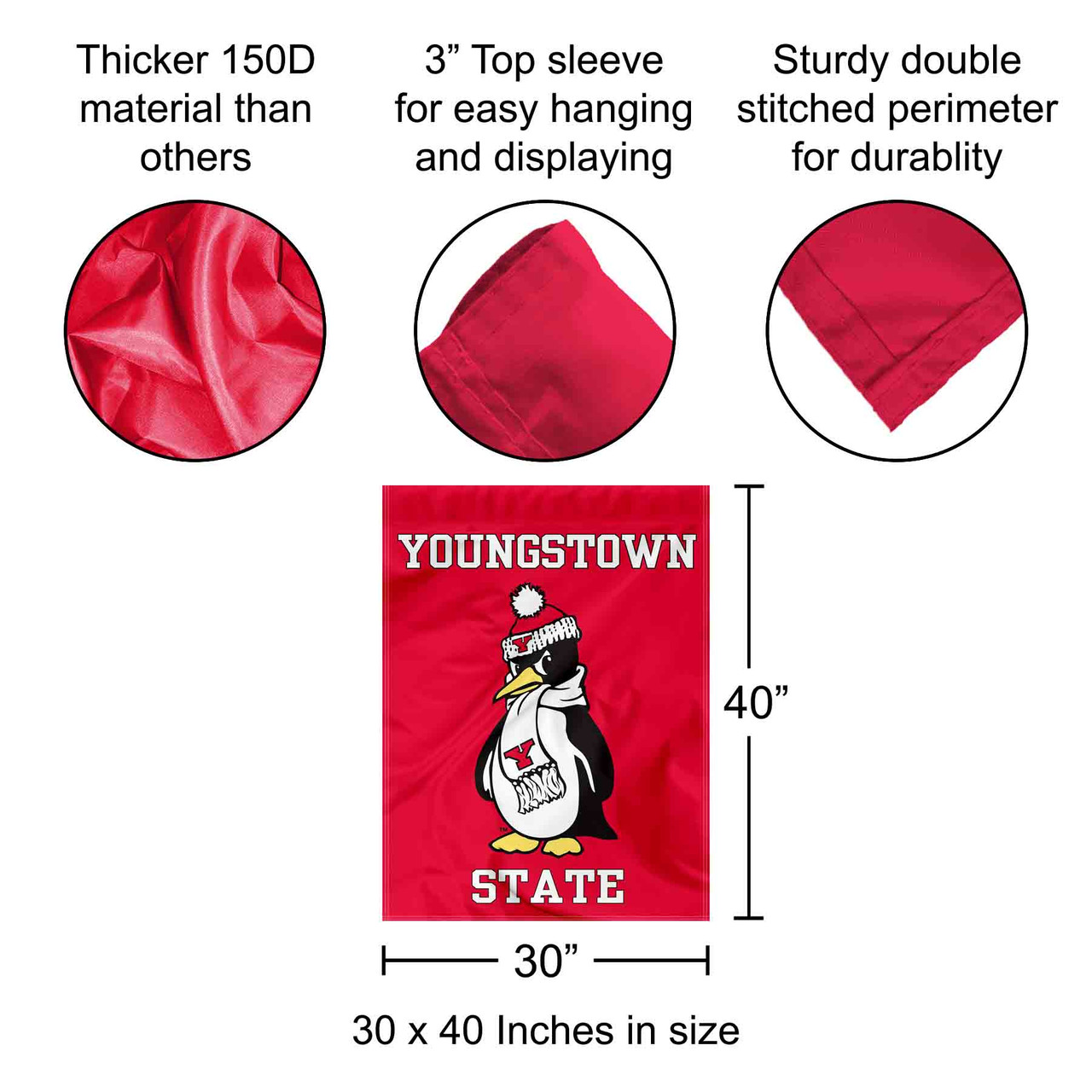 YSU Penguins Banner Flag - State Street Products