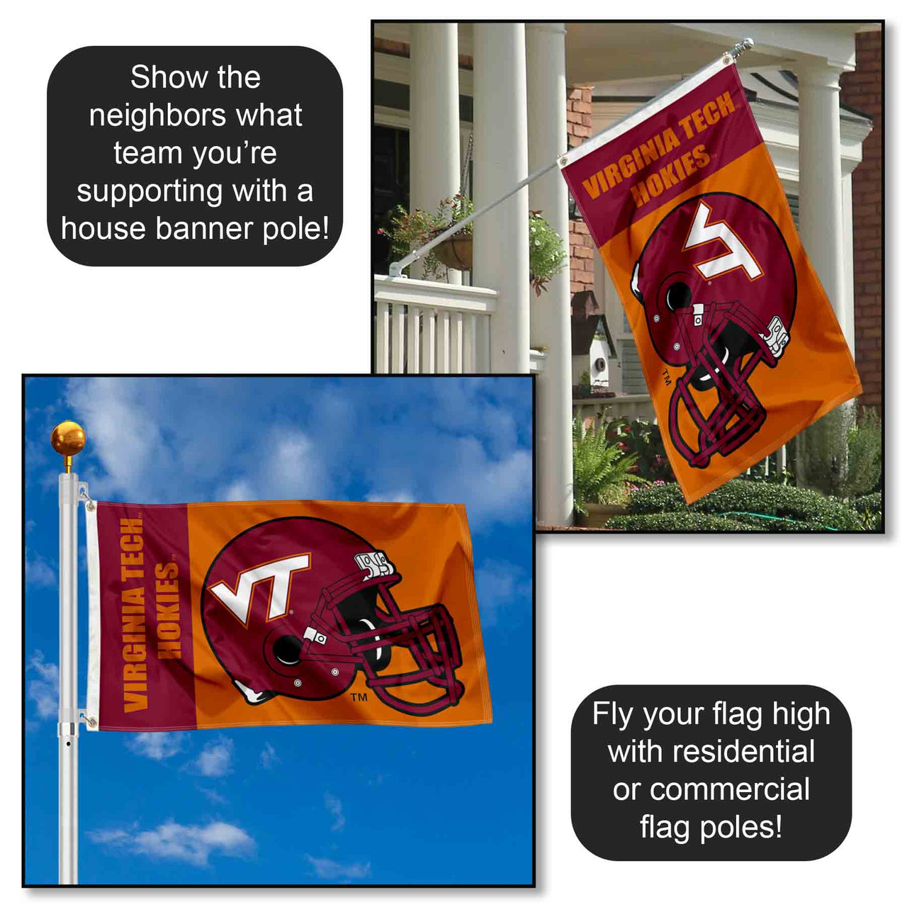 Virginia Tech Football Flag - State Street Products