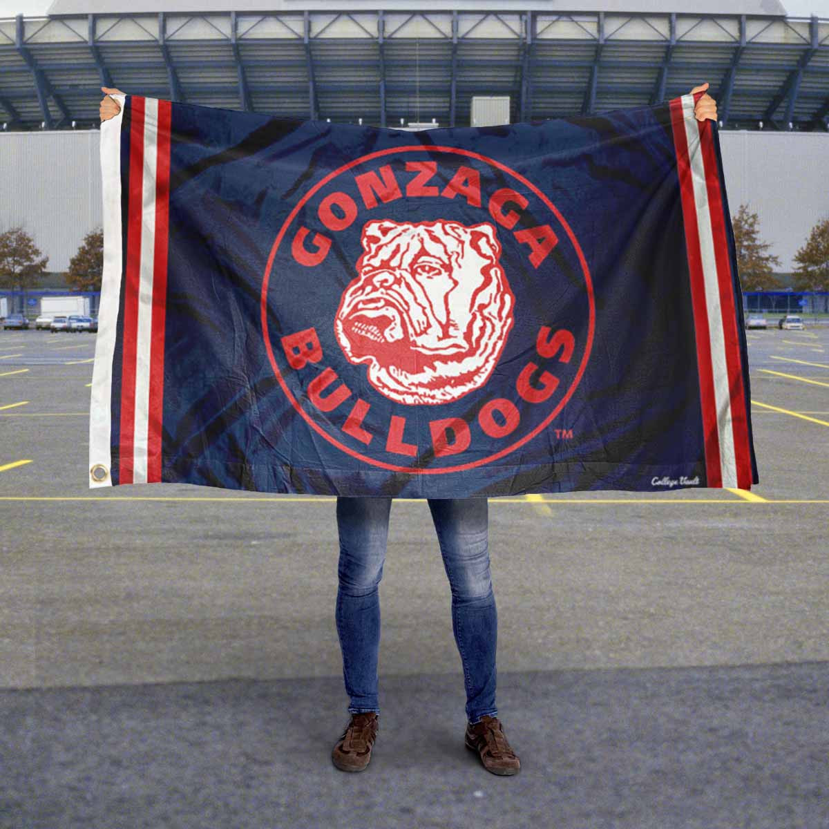 Gonzaga Bulldogs Throwback Vault Logo Flag - State Street Products