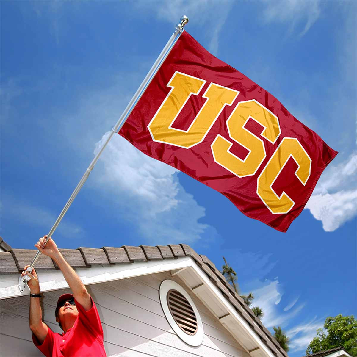 Southern Cal USC Trojans Banner Flag with Wall Tack Pads - State Street ...
