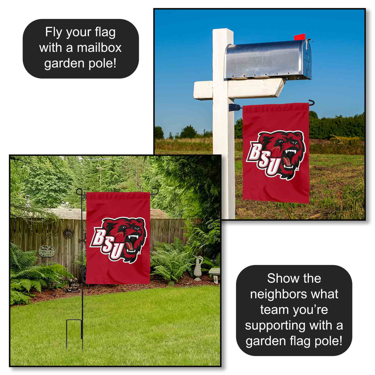 Bridgewater State Bears Logo Garden Flag - State Street Products