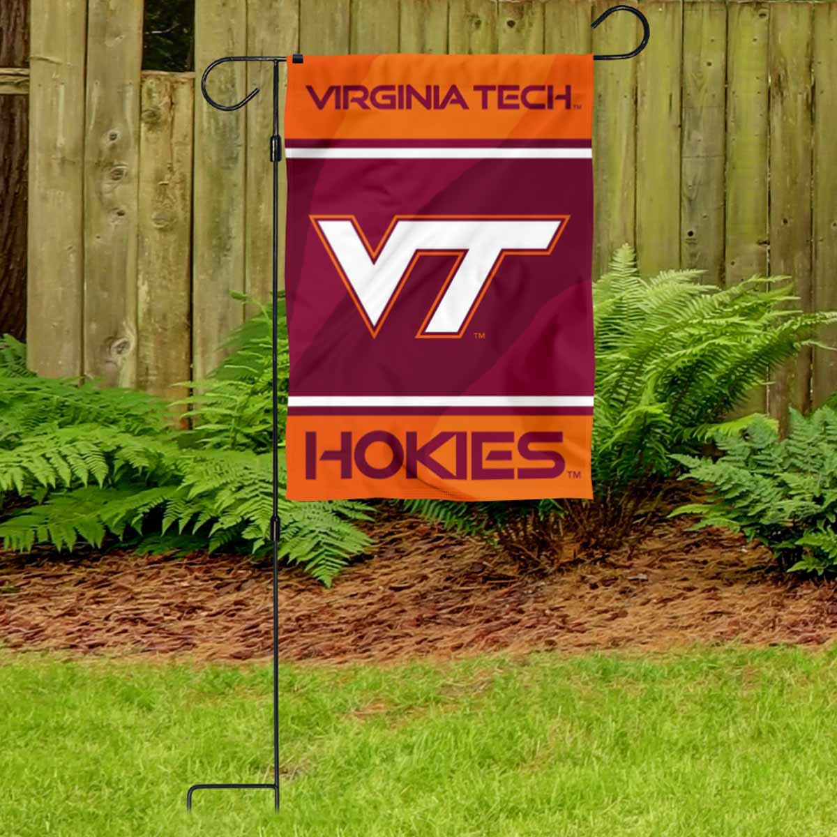 VA Tech Hokies Logo Garden Flag and Pole Stand - State Street Products