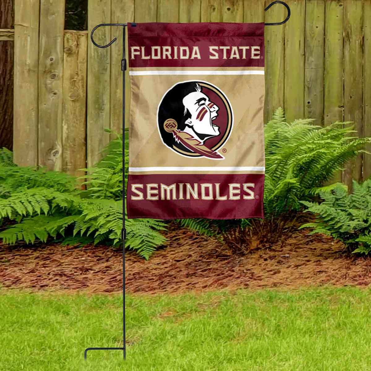FSU Seminoles Logo Garden Flag and Pole Stand - State Street Products