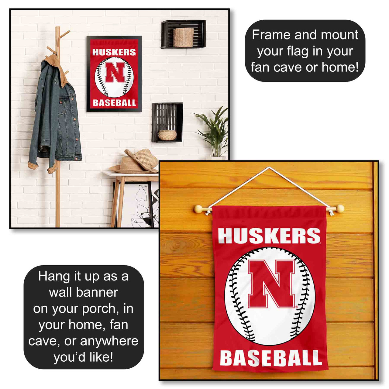 Nebraska Cornhuskers Baseball Team Garden Flag - State Street Products