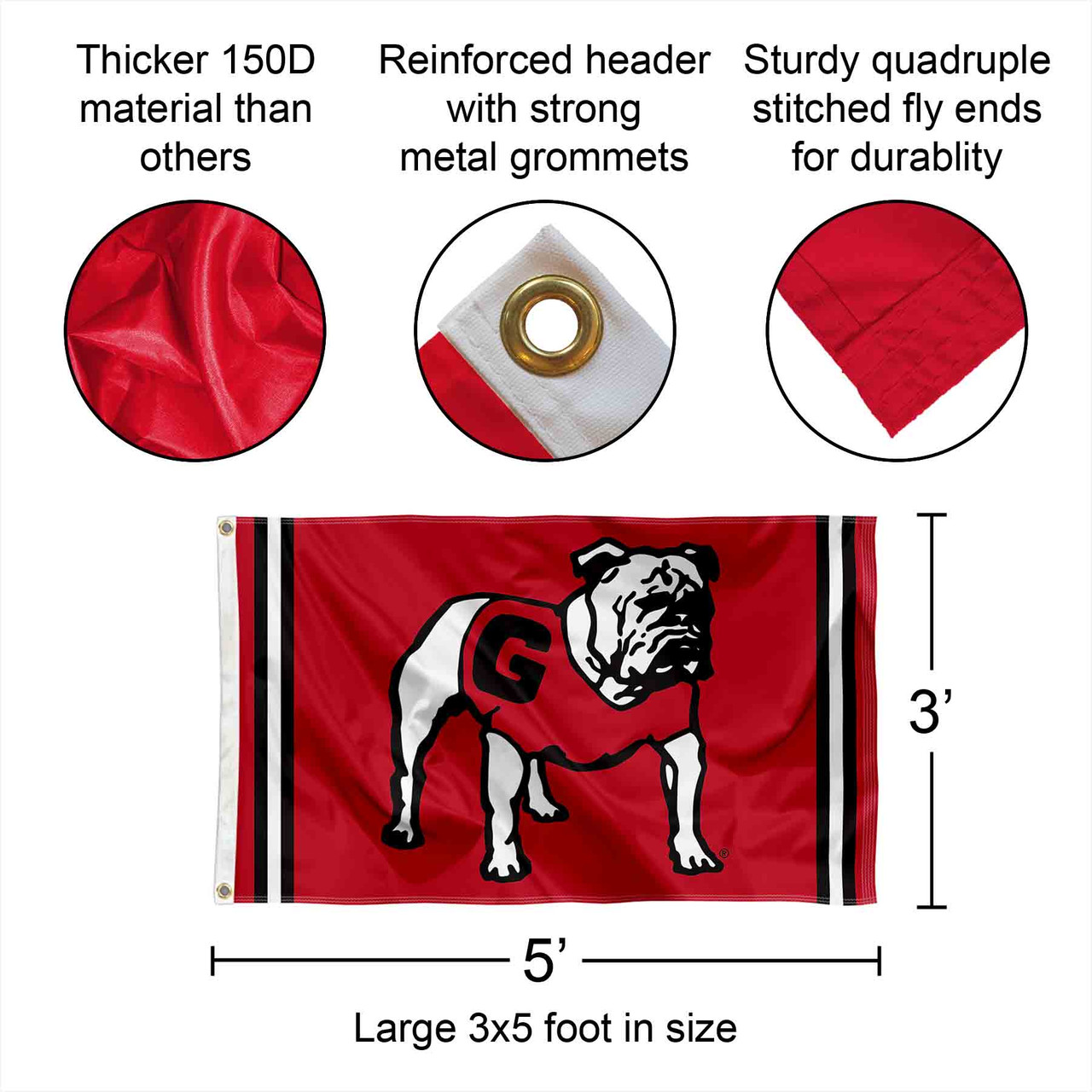 Georgia Bulldogs Retro Banner Flag with Tack Wall Pads - State Street ...
