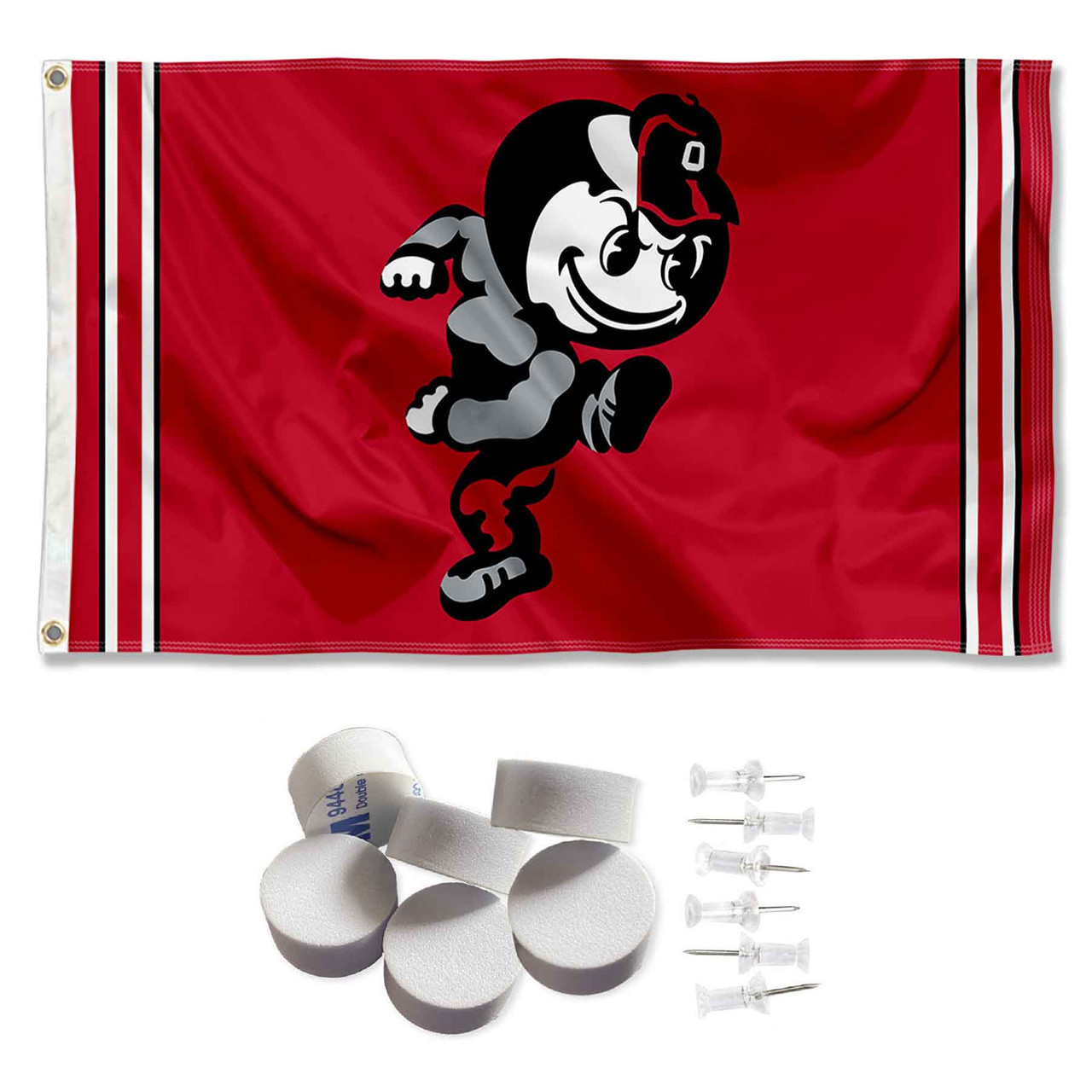 Ohio State Buckeyes Banner Flag with Tack Wall Pads - State Street Products