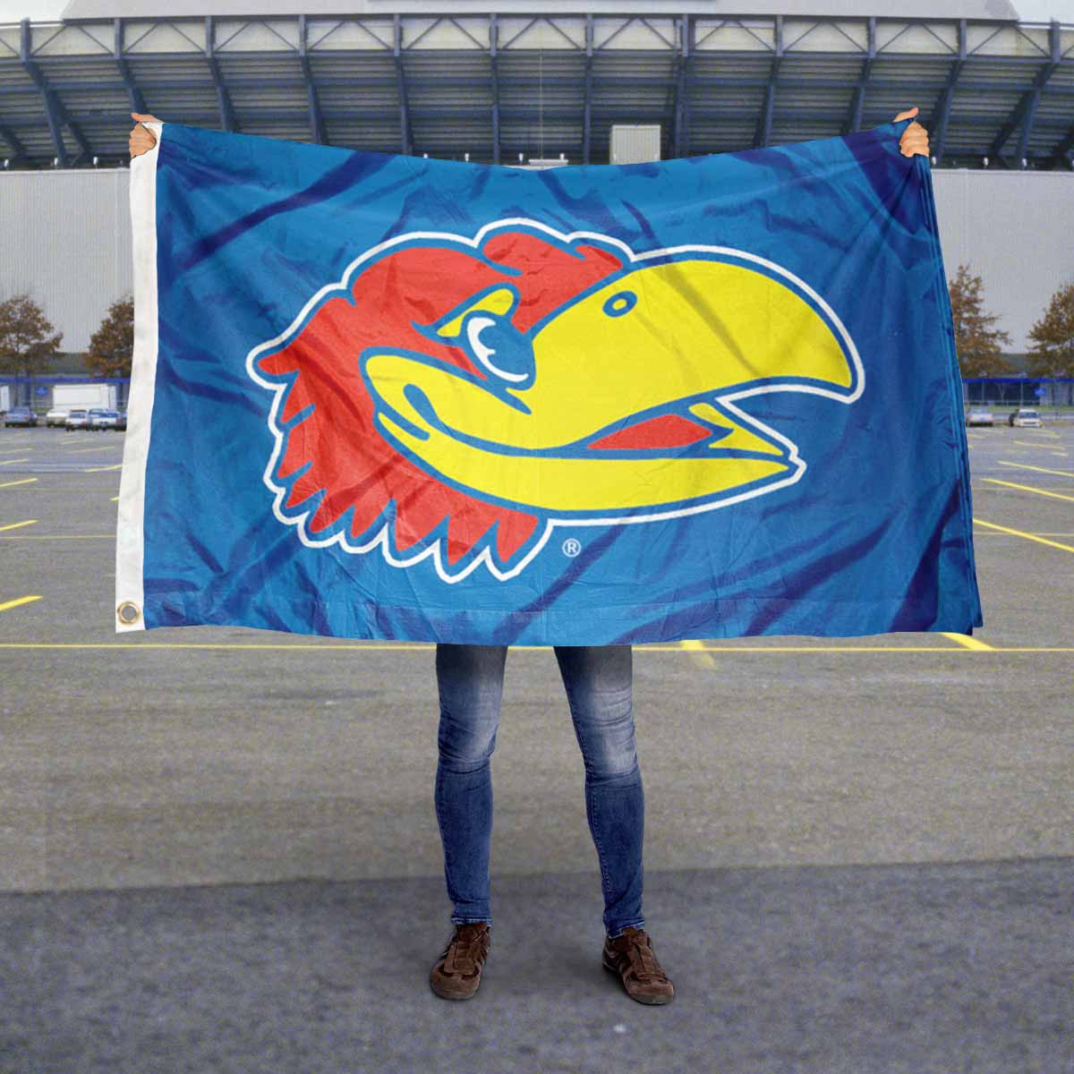 Kansas Jayhawks Big Jay Flag - State Street Products