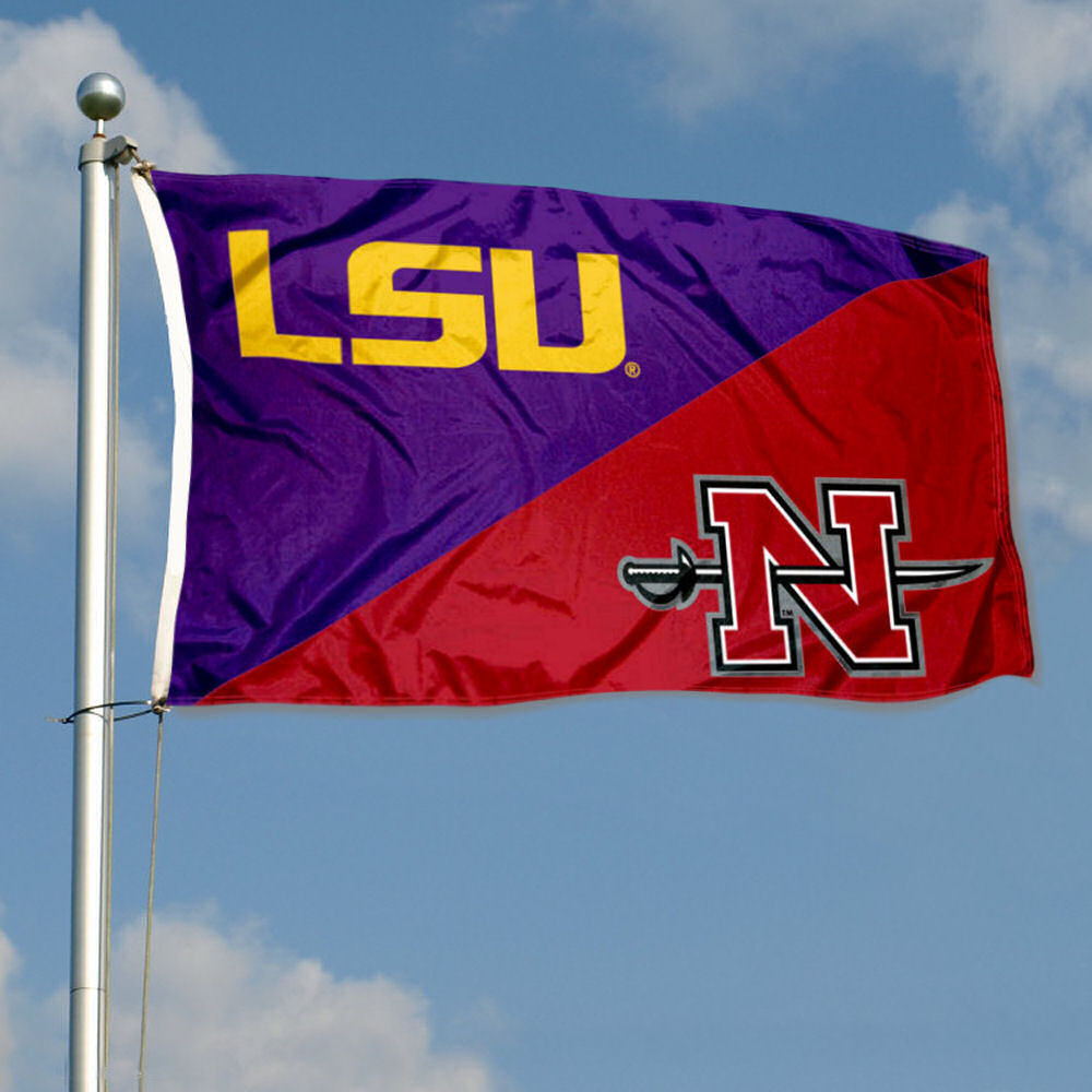 LSU Tigers vs Nicholls State Colonels House Divided 3x5 Flag - State ...