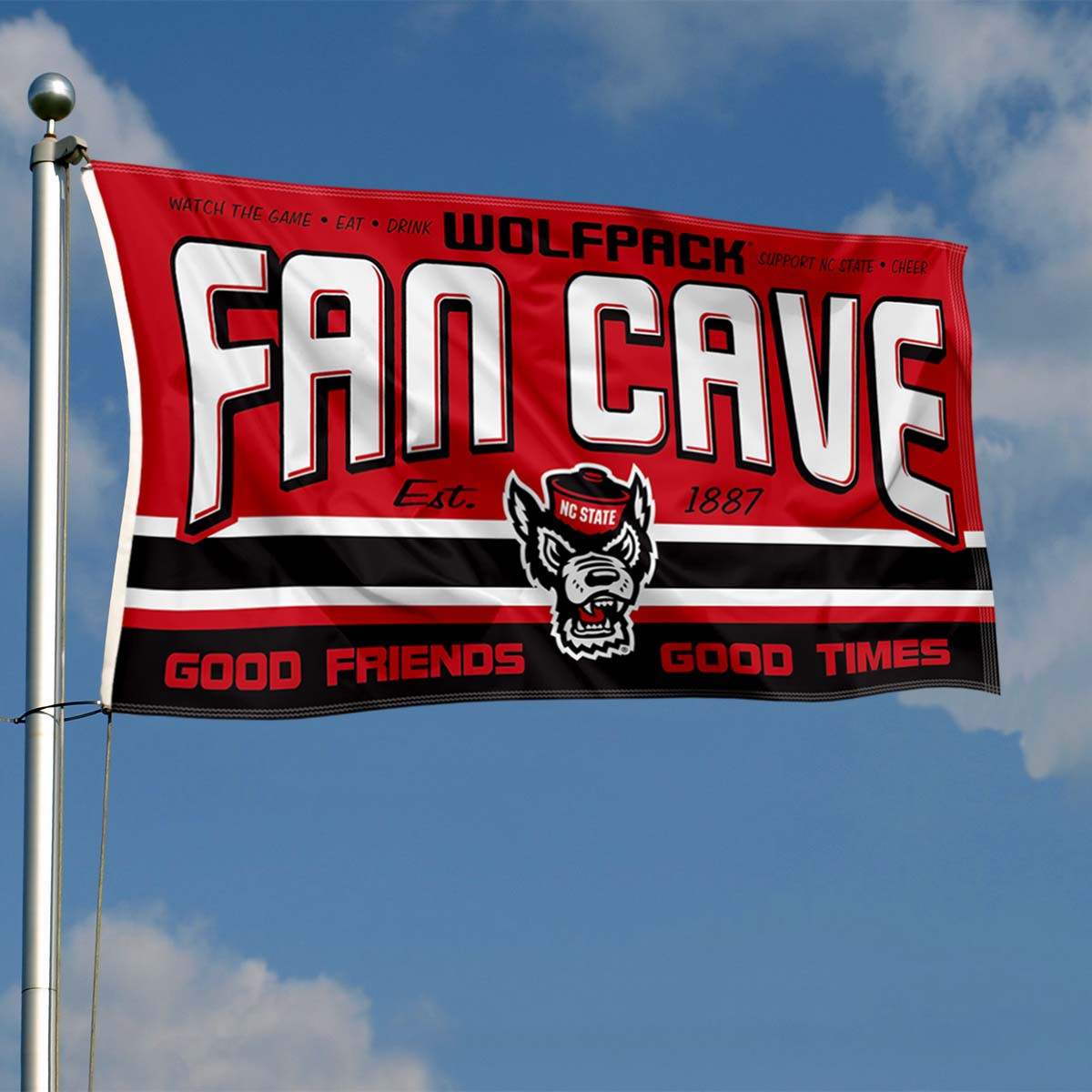 North Carolina State Wolfpack Fan Man Cave Game Room Banner Flag ...