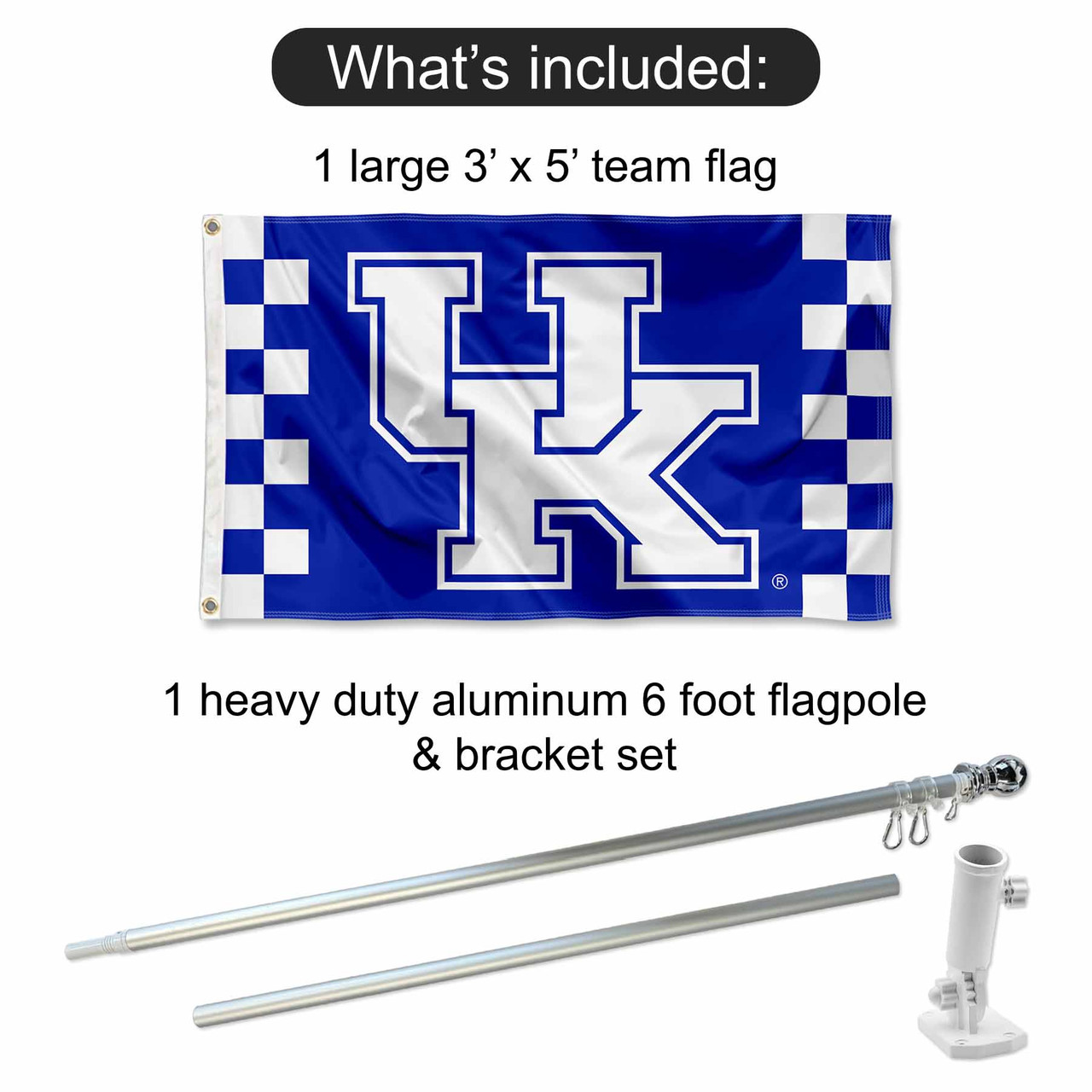Kentucky Wildcats Flag Pole and Bracket Kit - State Street Products