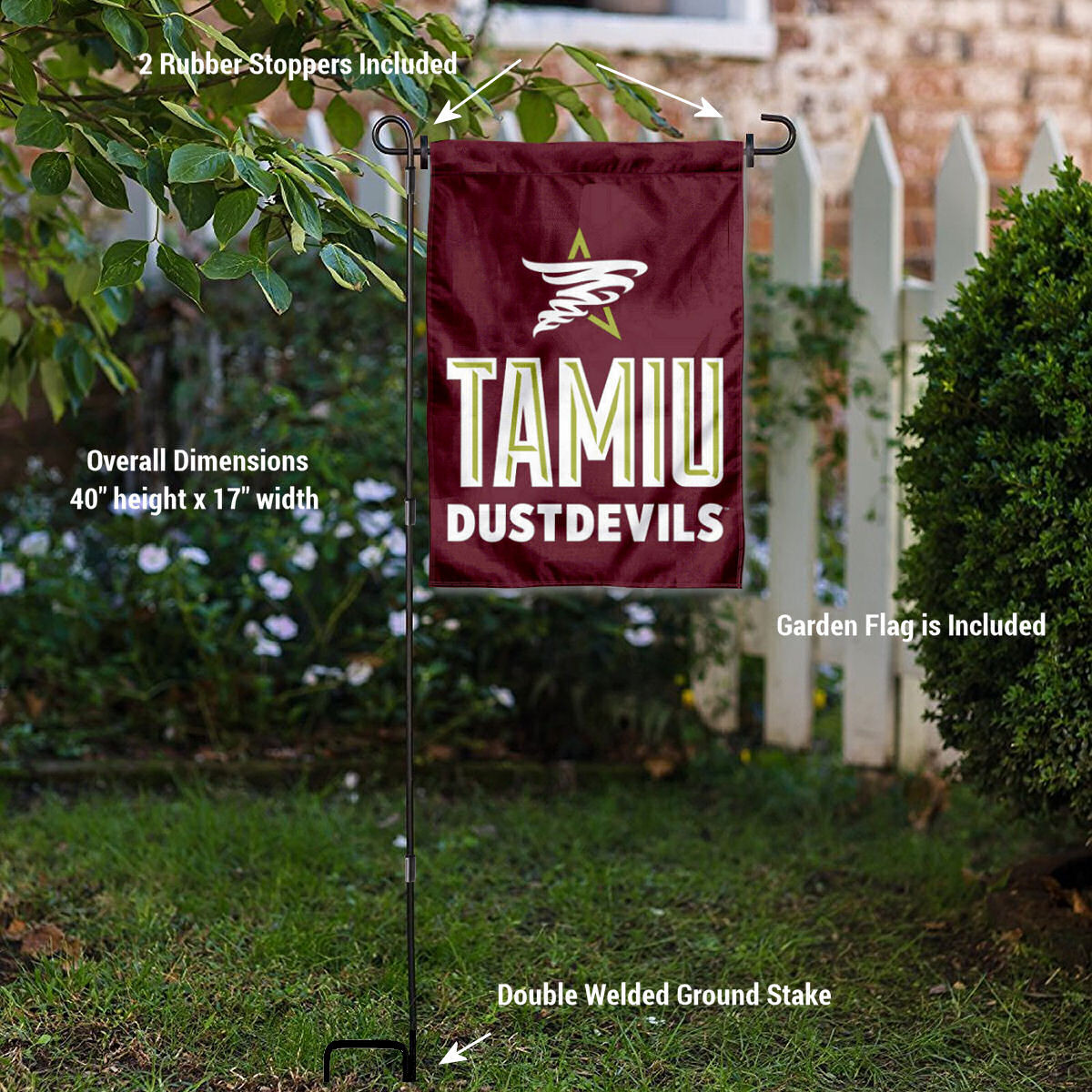 Texas A&M International Dustdevils Garden Flag and Pole Stand Mount ...