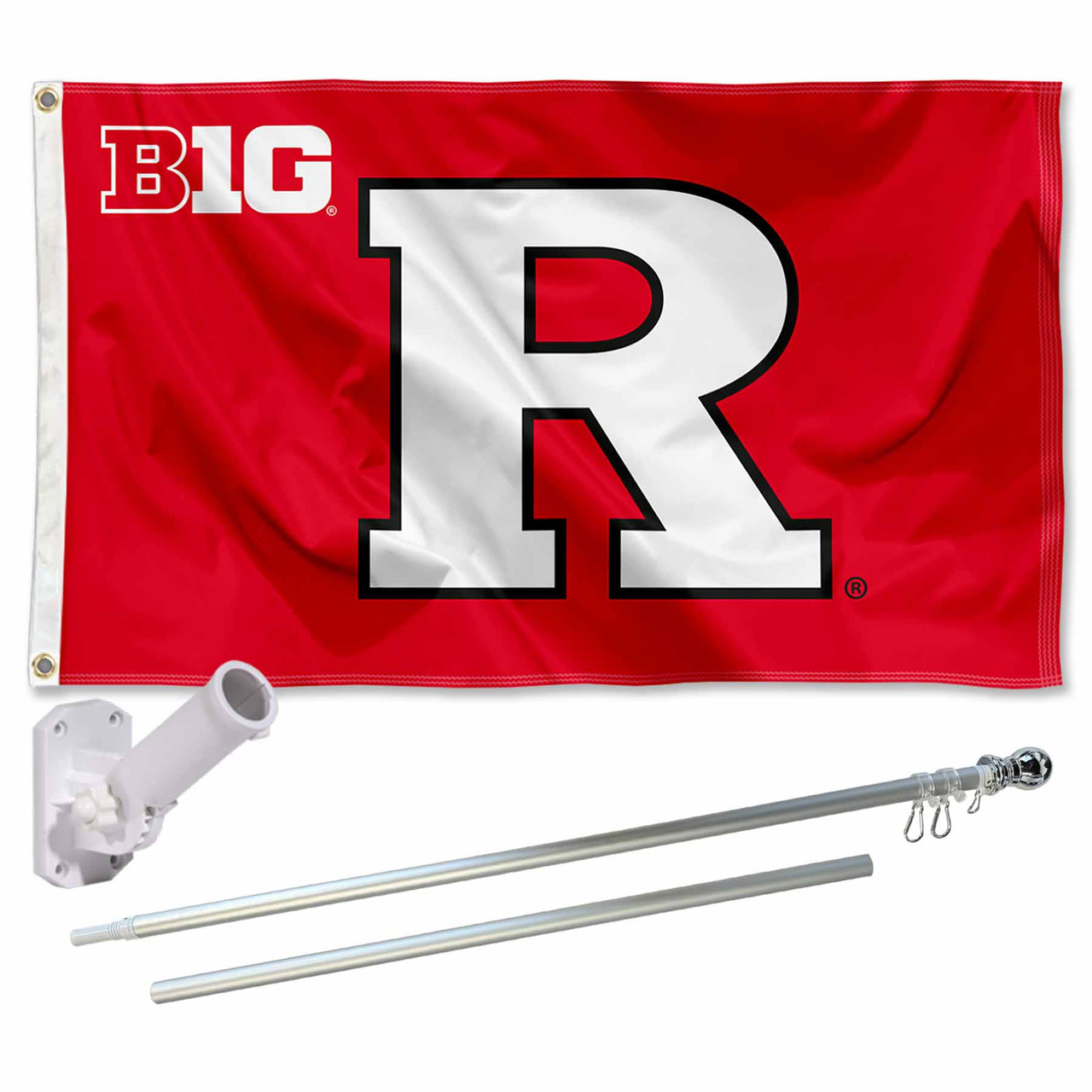 Rutgers Scarlet Knights Big Ten Flag Pole and Bracket Kit - State ...