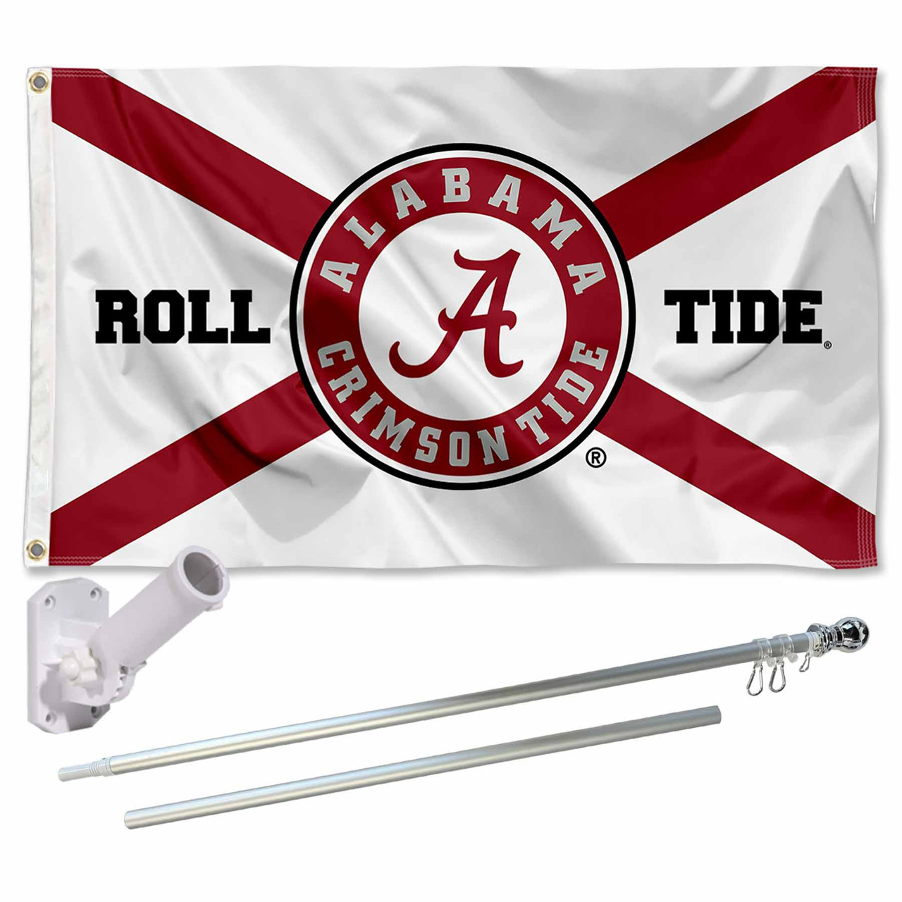 Alabama Crimson Tide State of Alabama Flag Pole and Bracket Kit - State ...