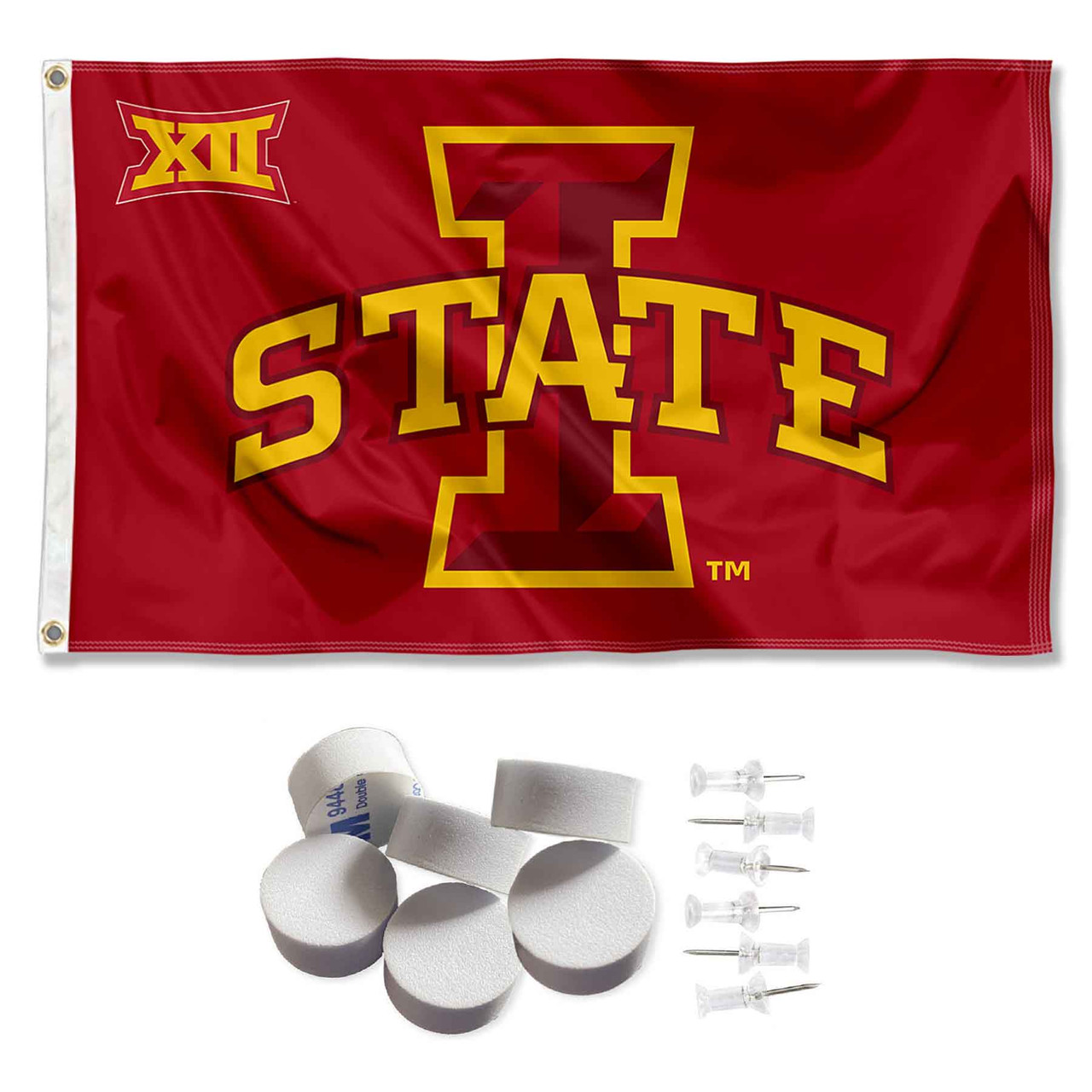 Iowa State Cyclones Banner Flag with Tack Wall Pads - State Street Products