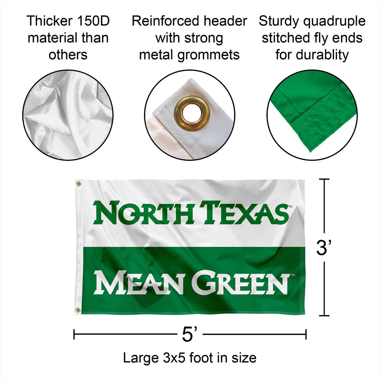 University of North Texas Flag - State Street Products