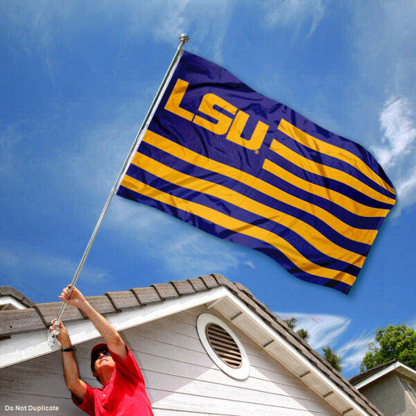LSU Striped Flag - State Street Products