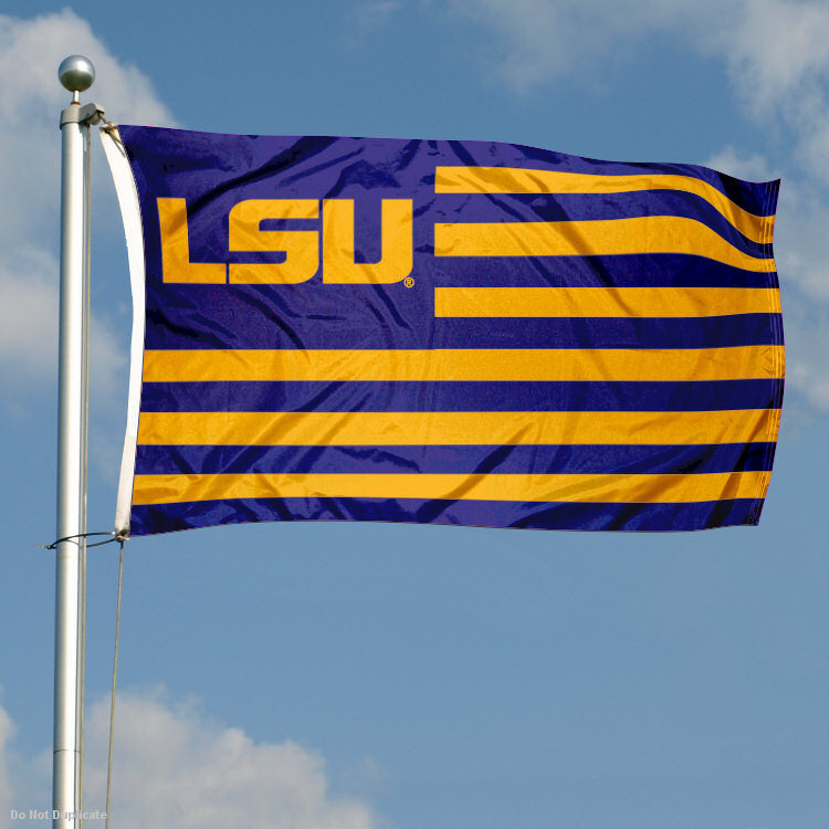 LSU Striped Flag - State Street Products