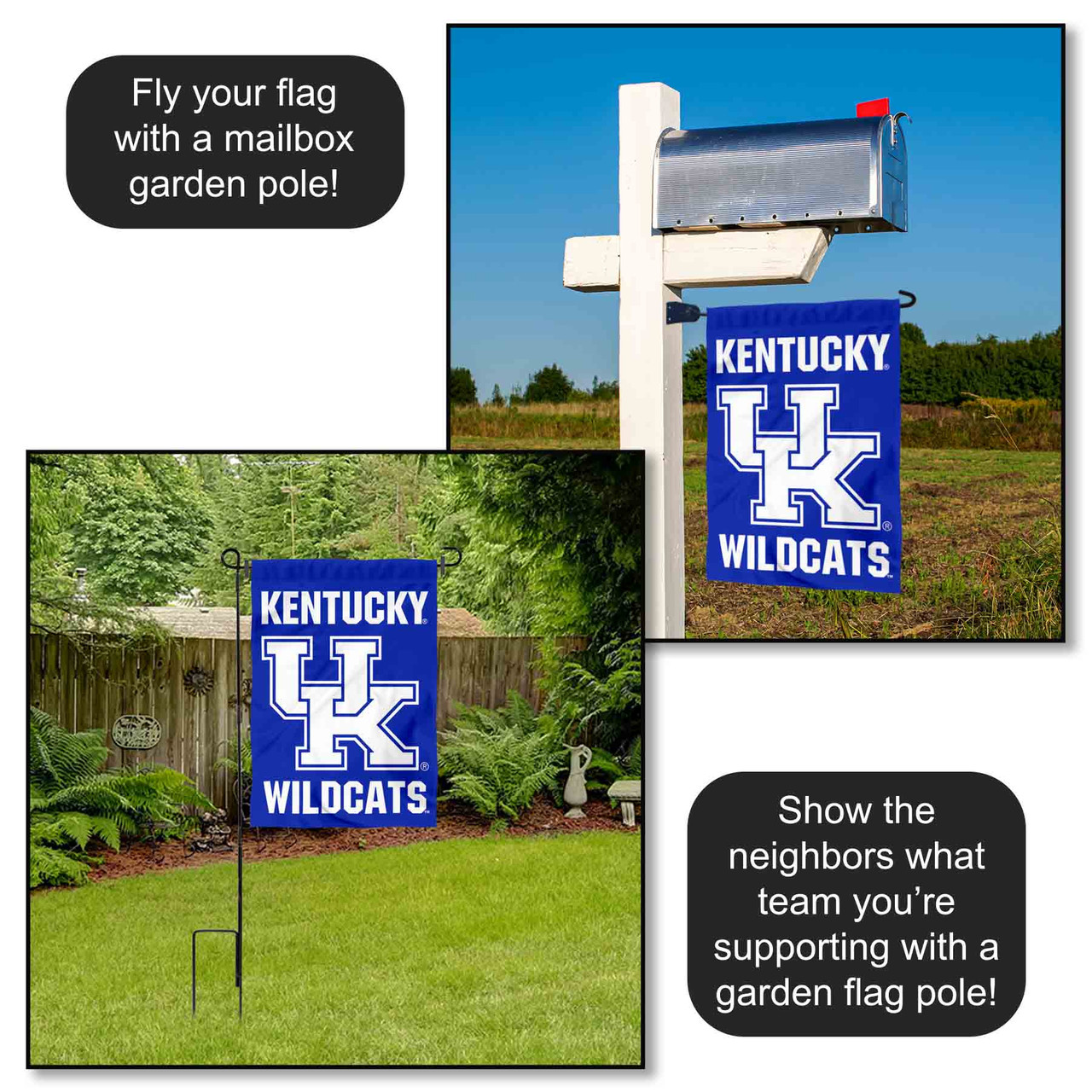 Kentucky UK Wildcats Wordmark Garden Flag - State Street Products