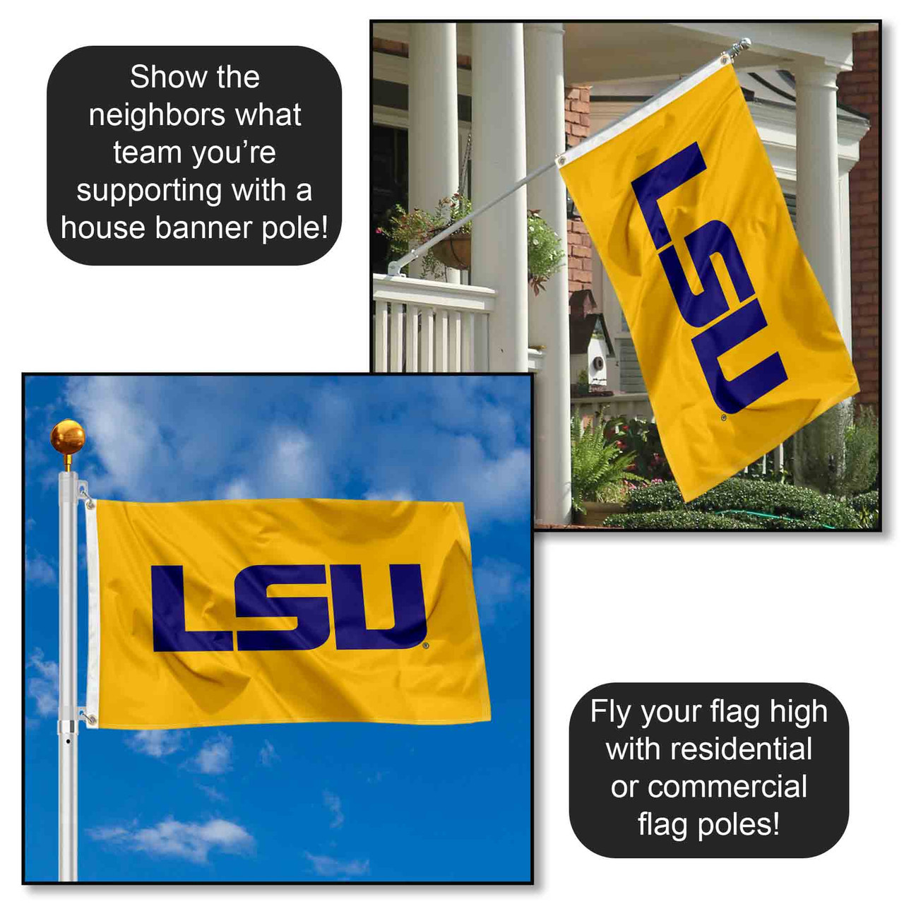 LSU Large Gold Flag - State Street Products