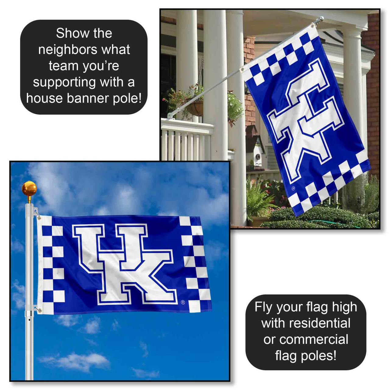 Kentucky Wildcats Checkered Board Flag - State Street Products