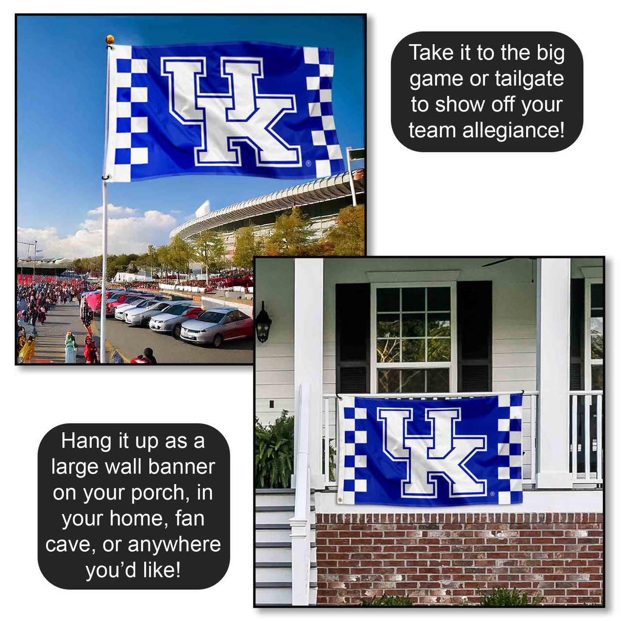 Kentucky Wildcats Checkered Board Flag - State Street Products