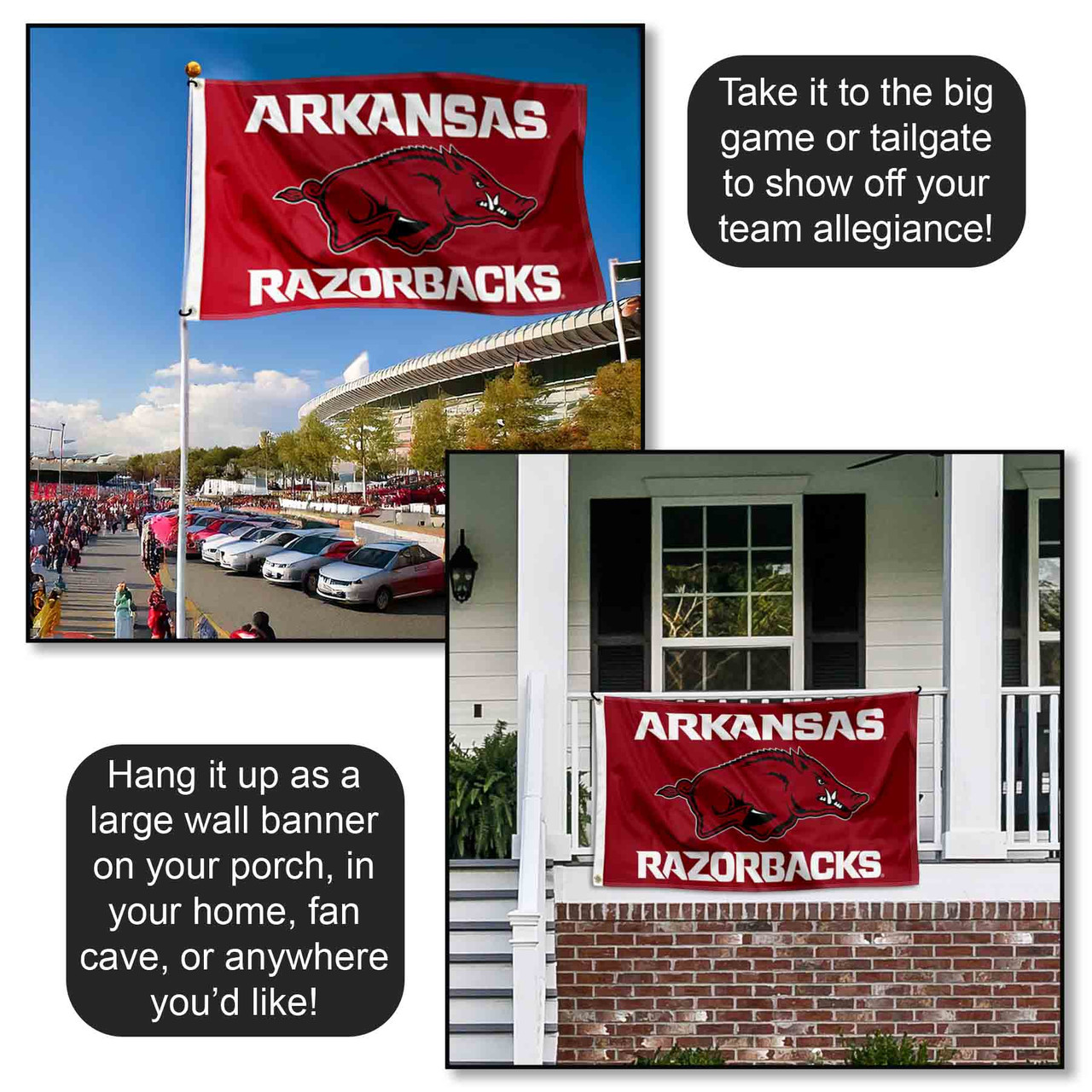 Arkansas Razorbacks New Logo Flag - State Street Products