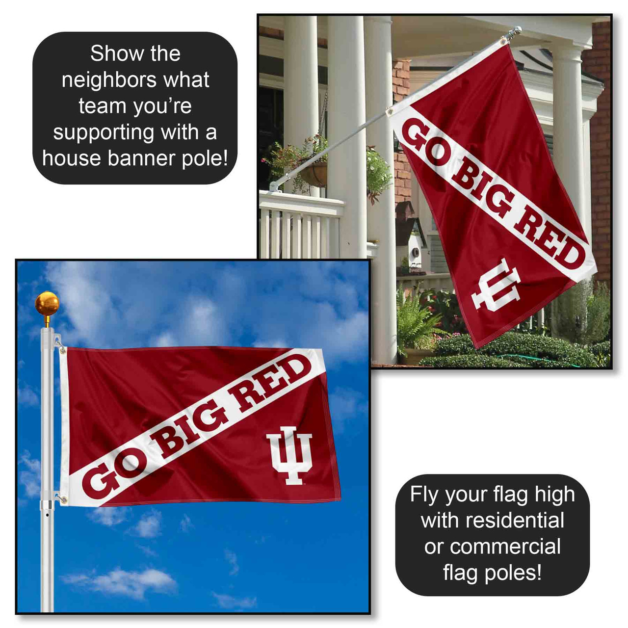 Indiana Hoosiers Go Big Red Flag - State Street Products