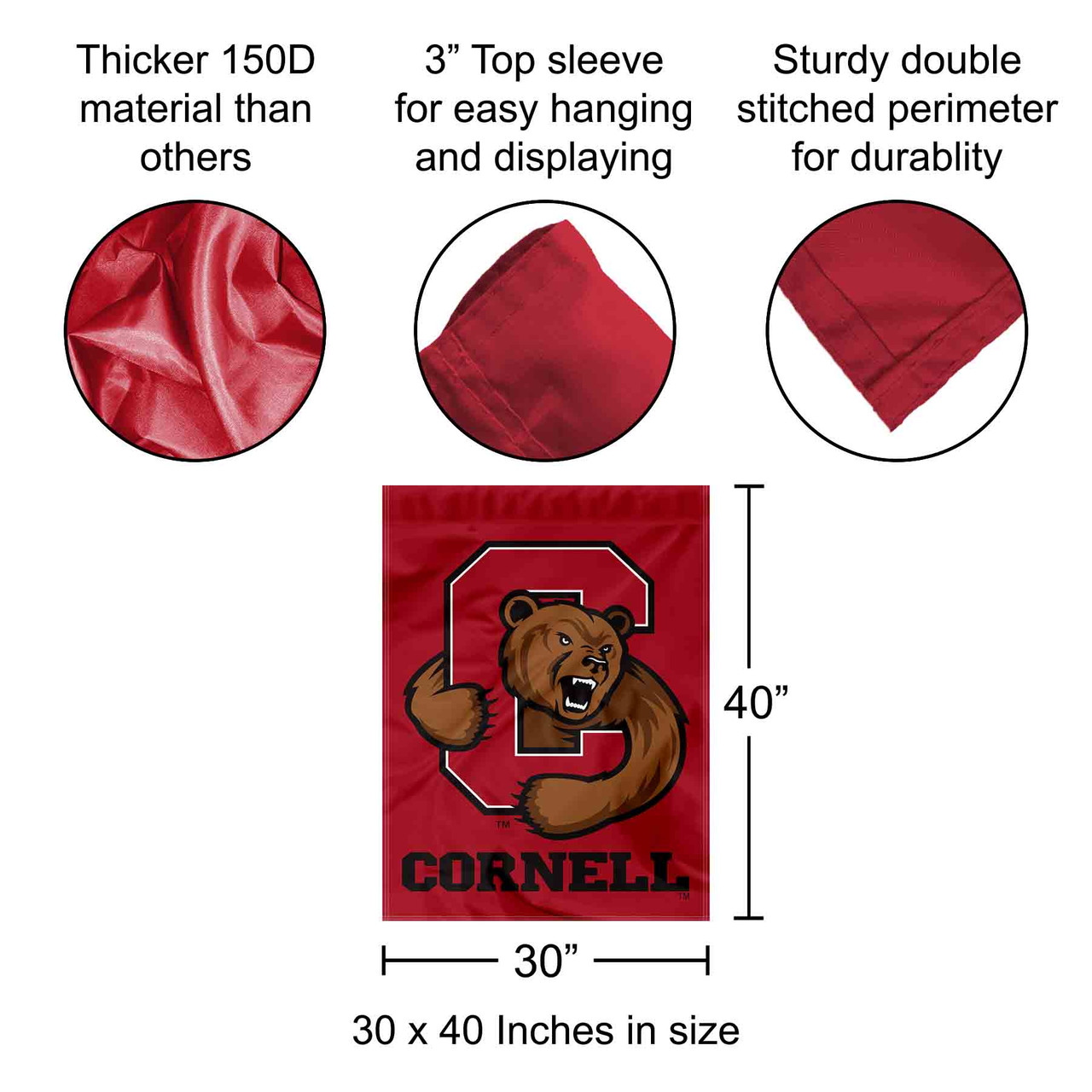 Cornell Big Red House Flag - State Street Products