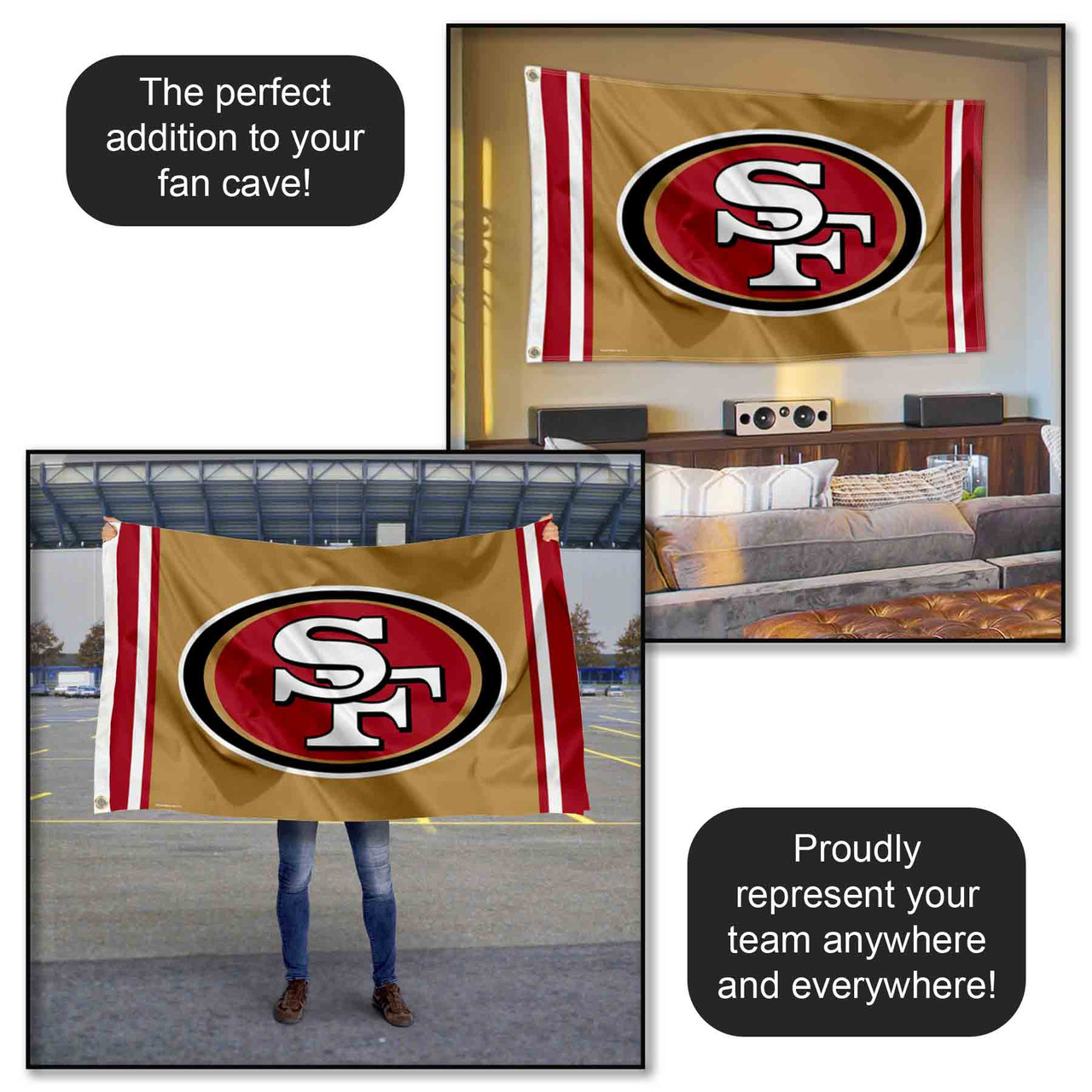 San Francisco 49ers Logo Flag Gold - State Street Products