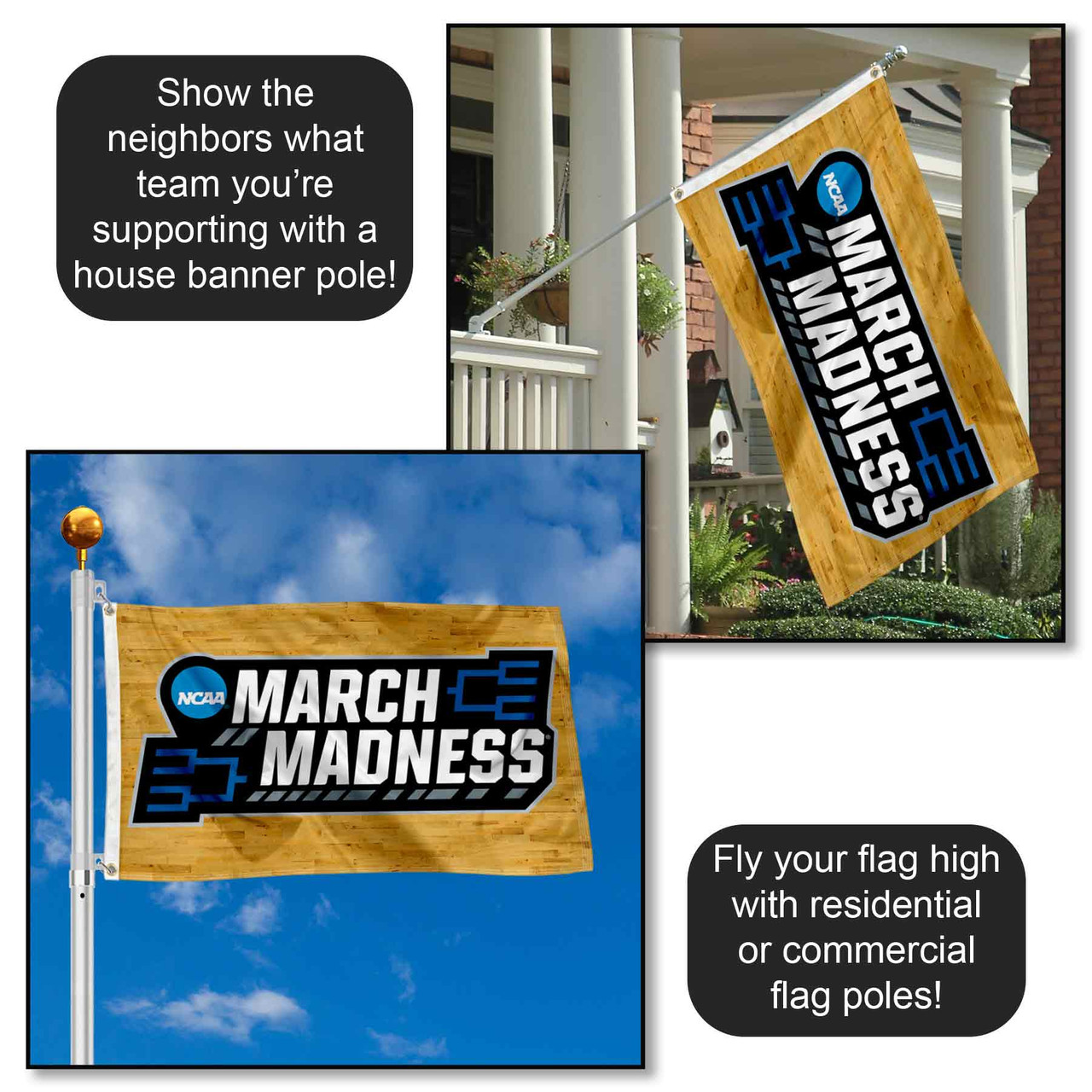 March College Basketball Madness Tournament Flag - State Street Products