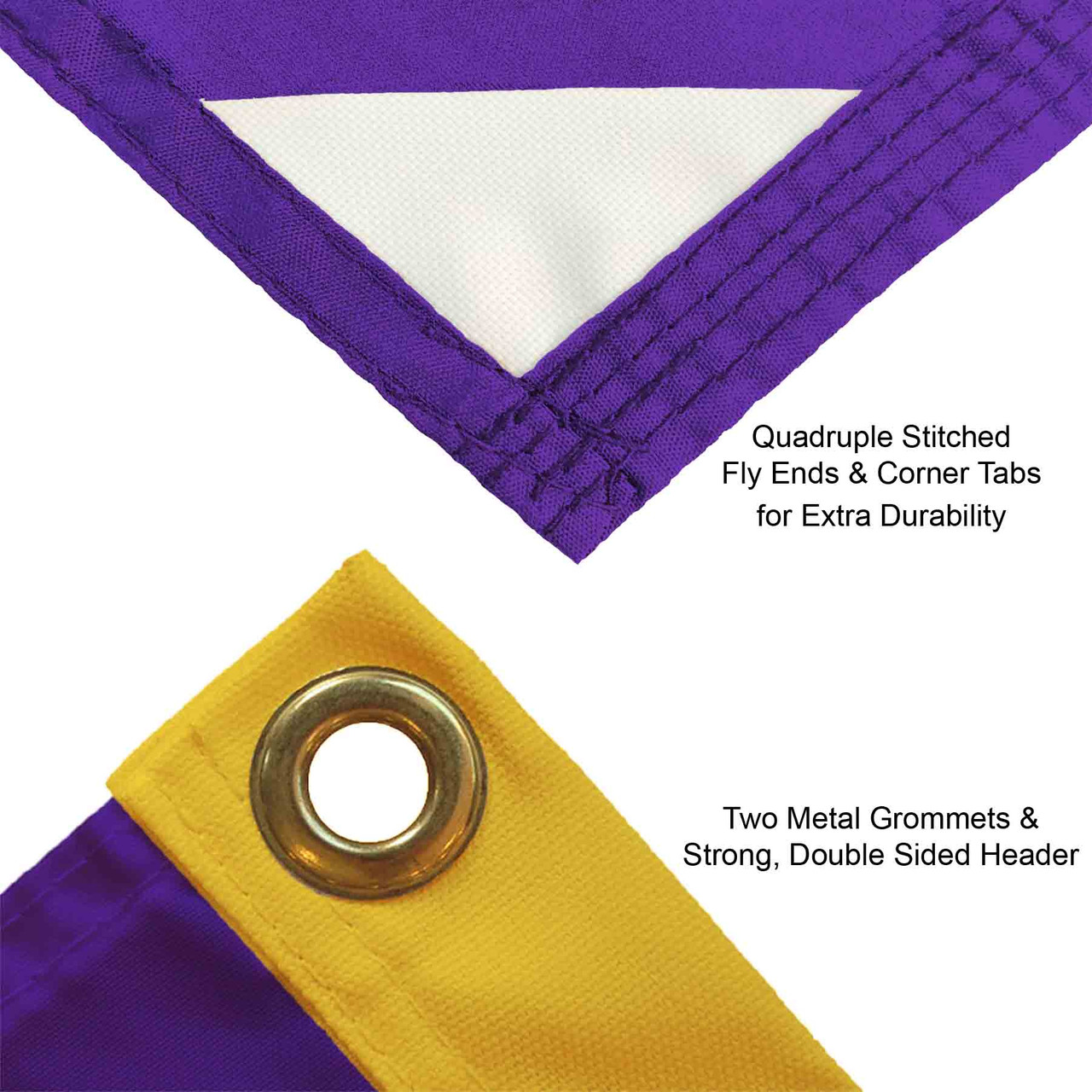 Louisiana State LSU Tigers Printed Header 3x5 Flag - State Street Products