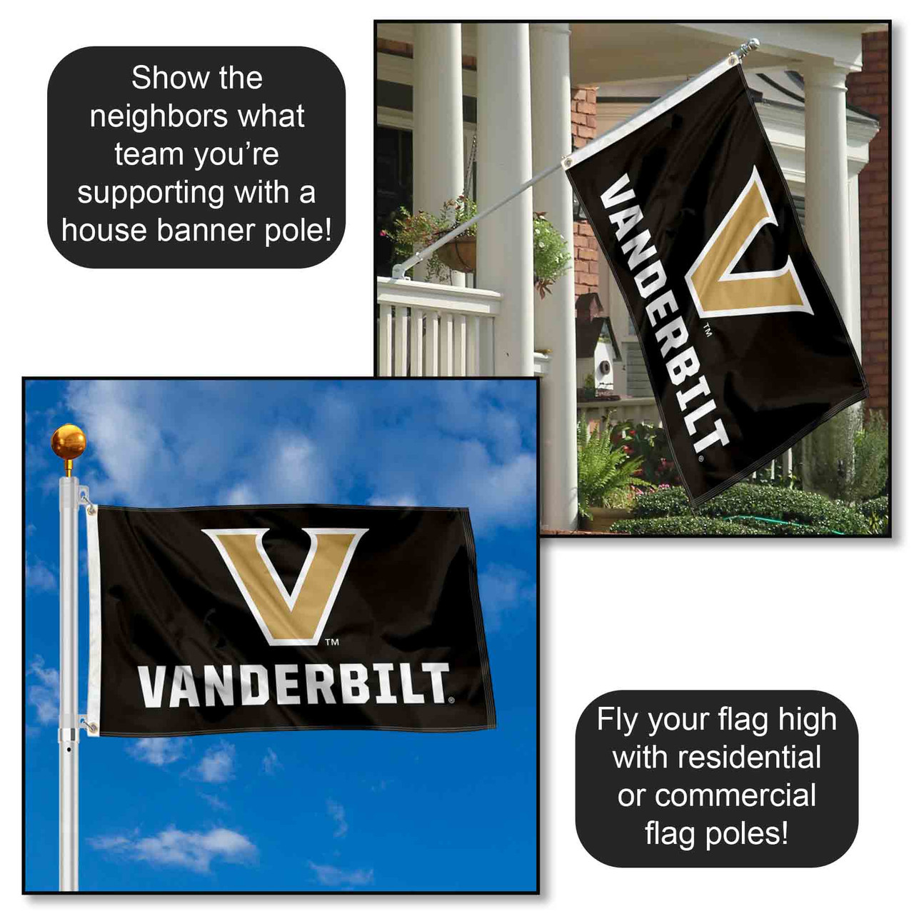 Vanderbilt University Wordmark Flag - State Street Products