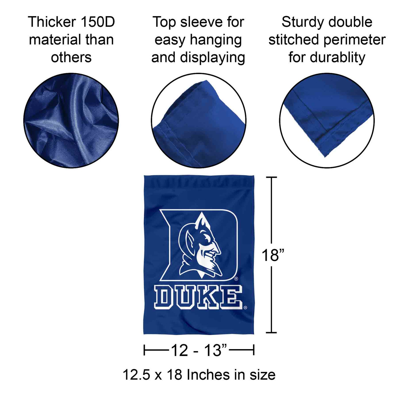 Duke Blue Devils Wordmark Garden Flag - State Street Products