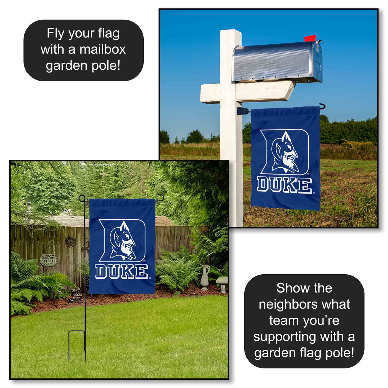 Duke Blue Devils Wordmark Garden Flag - State Street Products