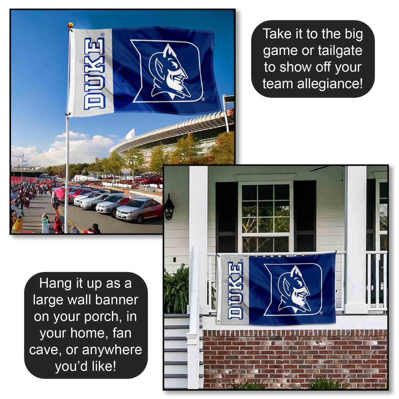 Duke Blue Devils Wordmark Logo Flag - State Street Products