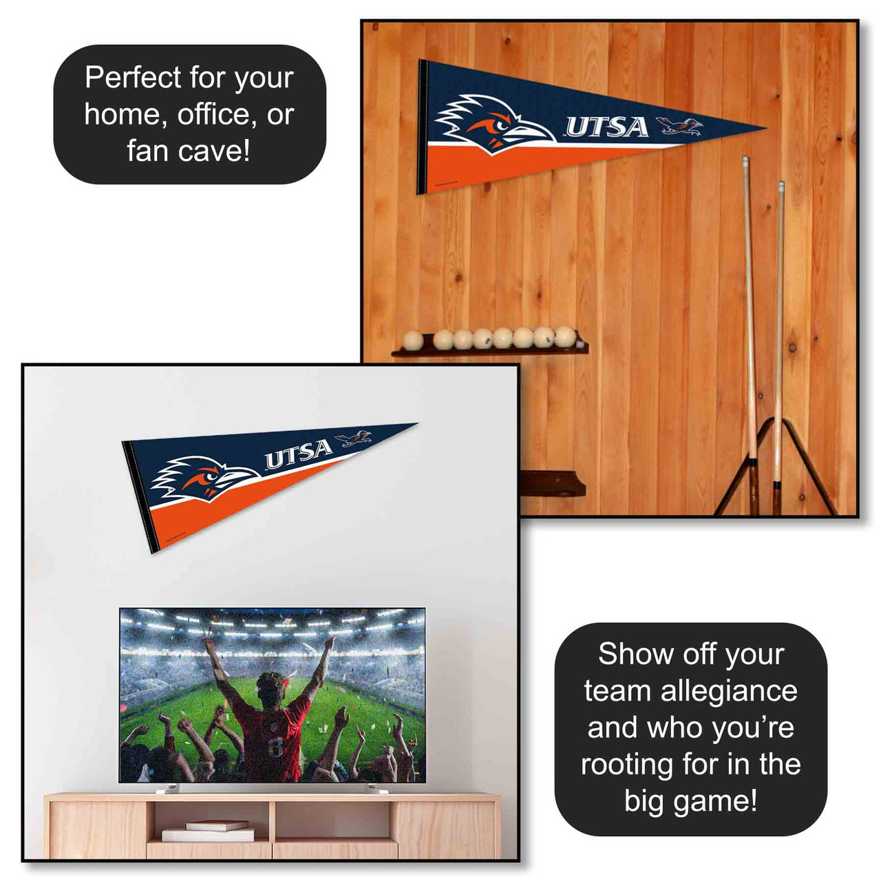 Texas San Antonio Roadrunners Wordmark Logo Pennant - State Street Products