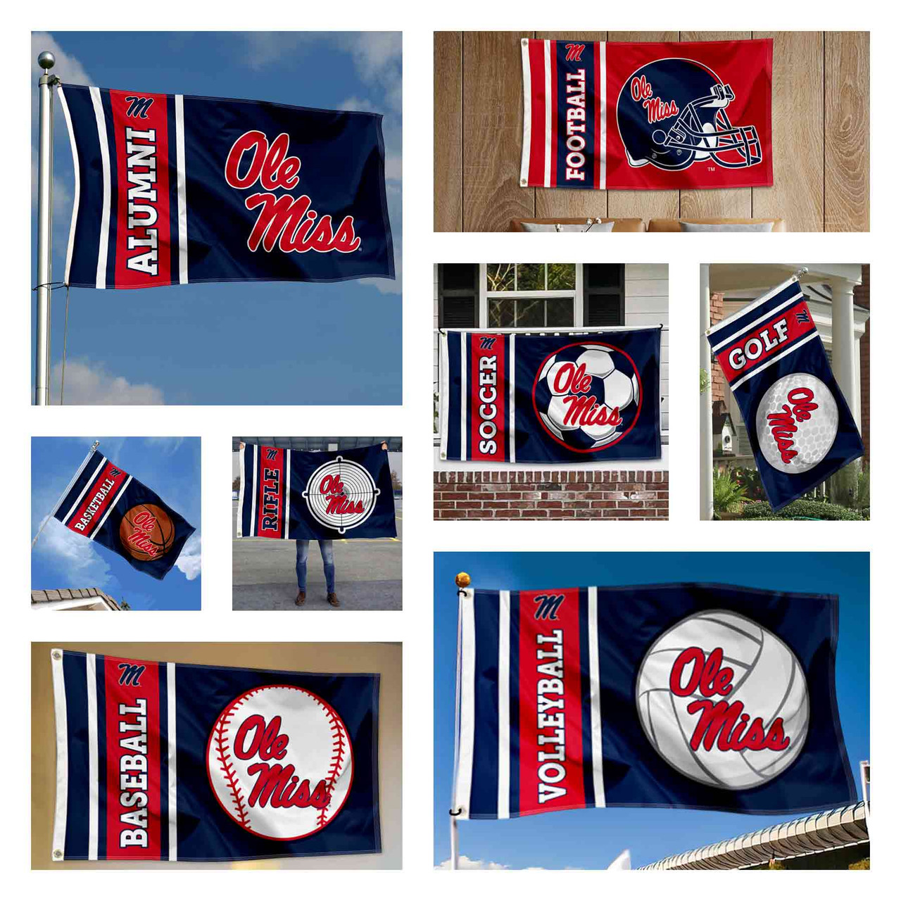 Ole Miss Multi-Sport 3x5 Flag - State Street Products