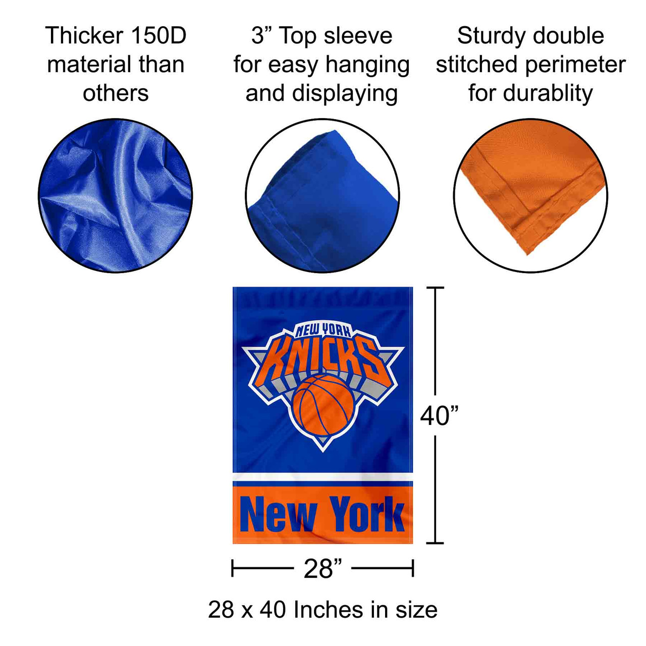 NBA New York Knicks Two Sided House Banner - State Street Products