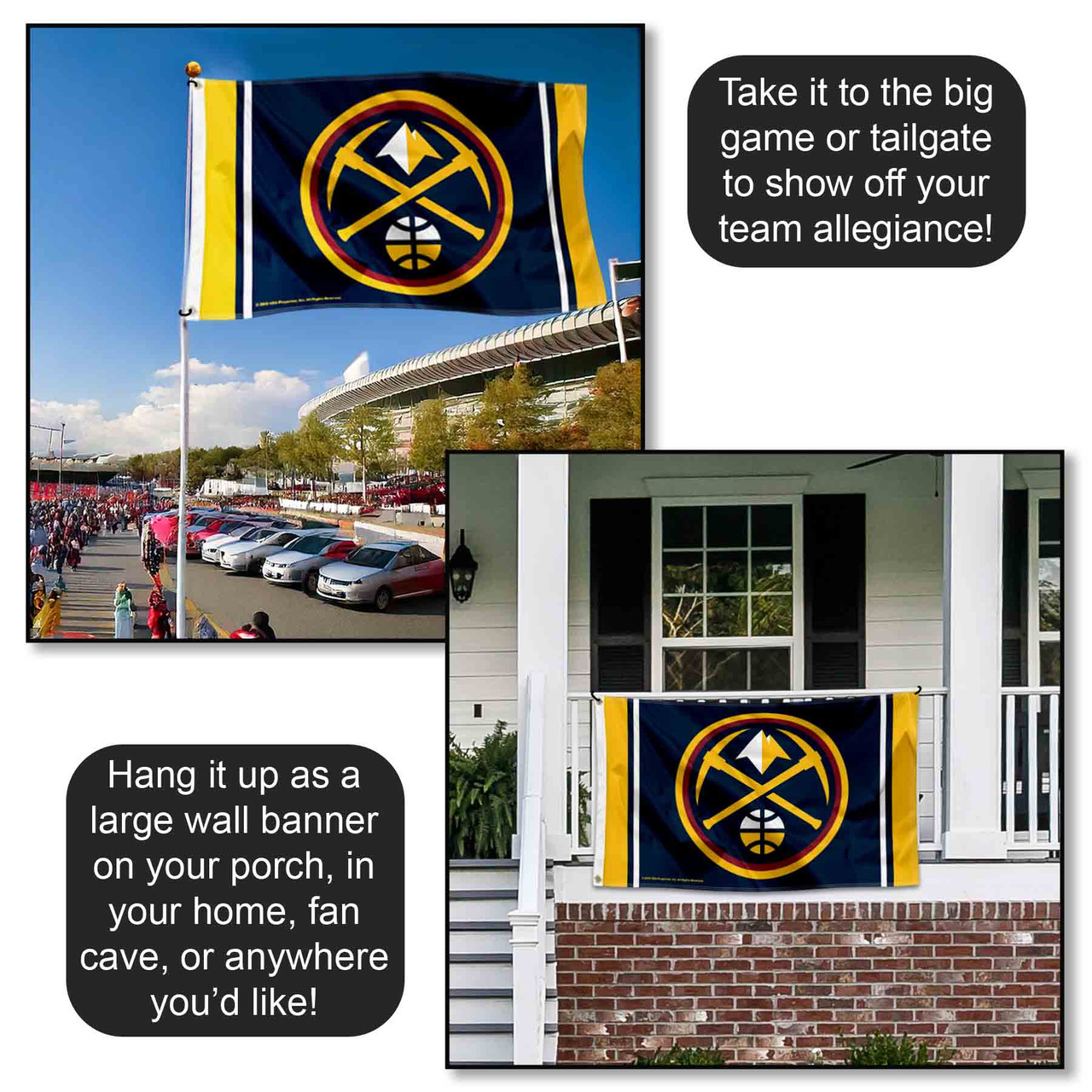 Denver Nuggets Pickaxe 3x5 Flag - State Street Products