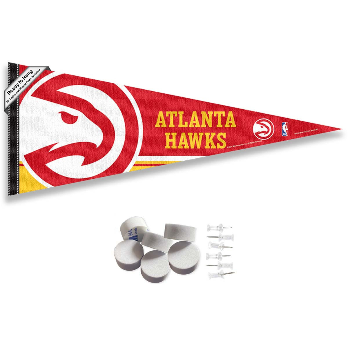 Atlanta Hawks Banner Pennant with Tack Wall Pads - State Street Products
