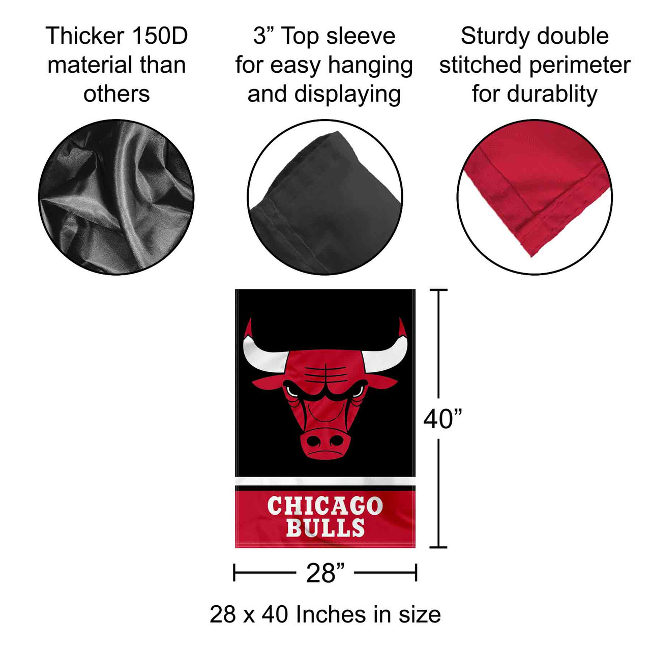 NBA Chicago Bulls Two Sided House Banner - State Street Products