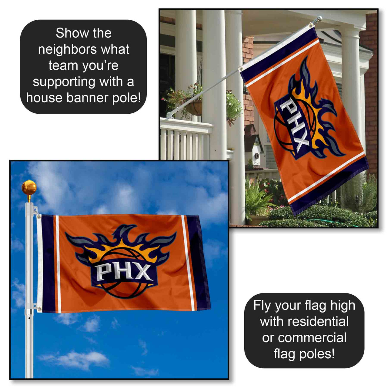 Phoenix Suns Orange 3x5 Flag - State Street Products